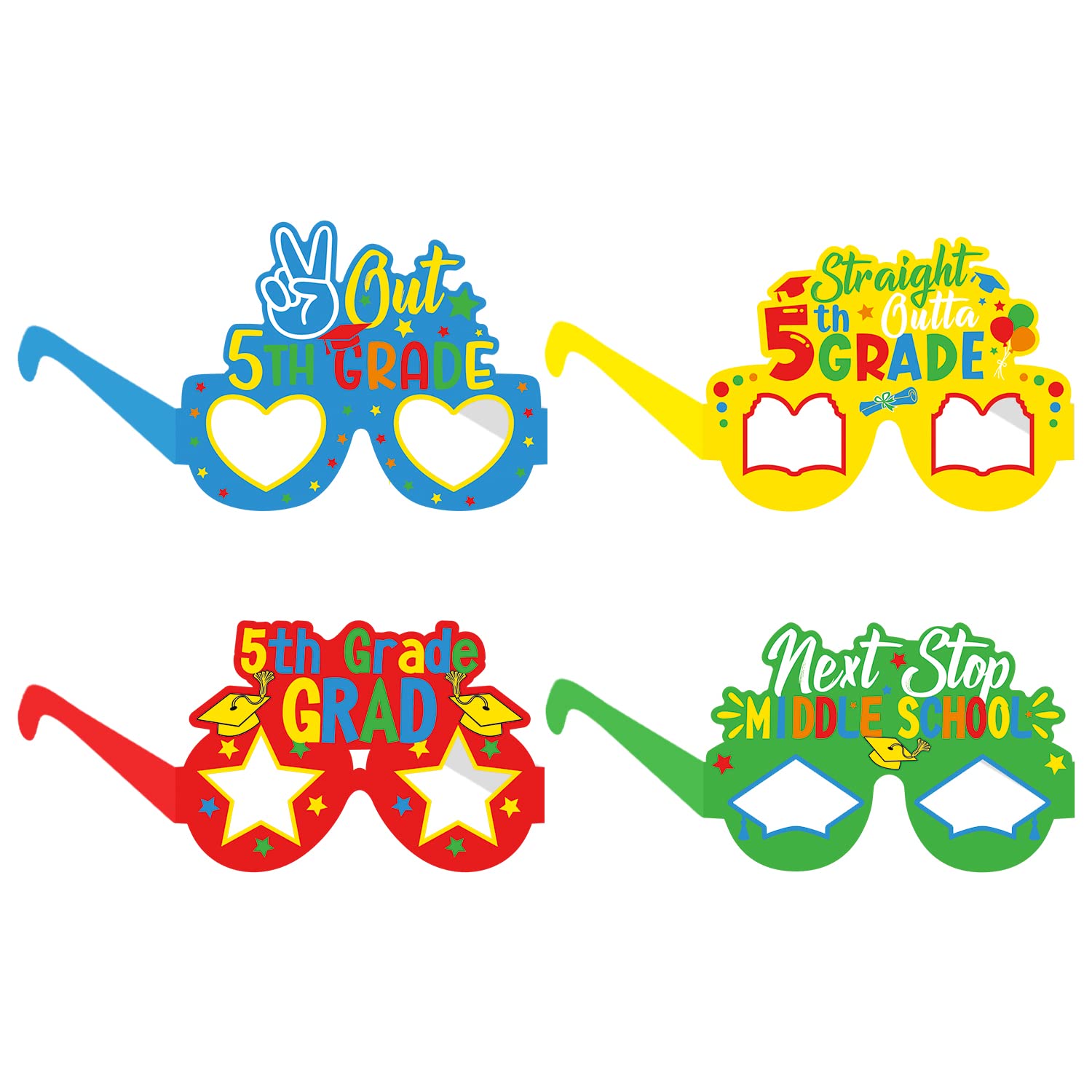 Amazon.com: Aisosiks 5TH Grade Graduation Paper Glasses, 5TH Grade ...