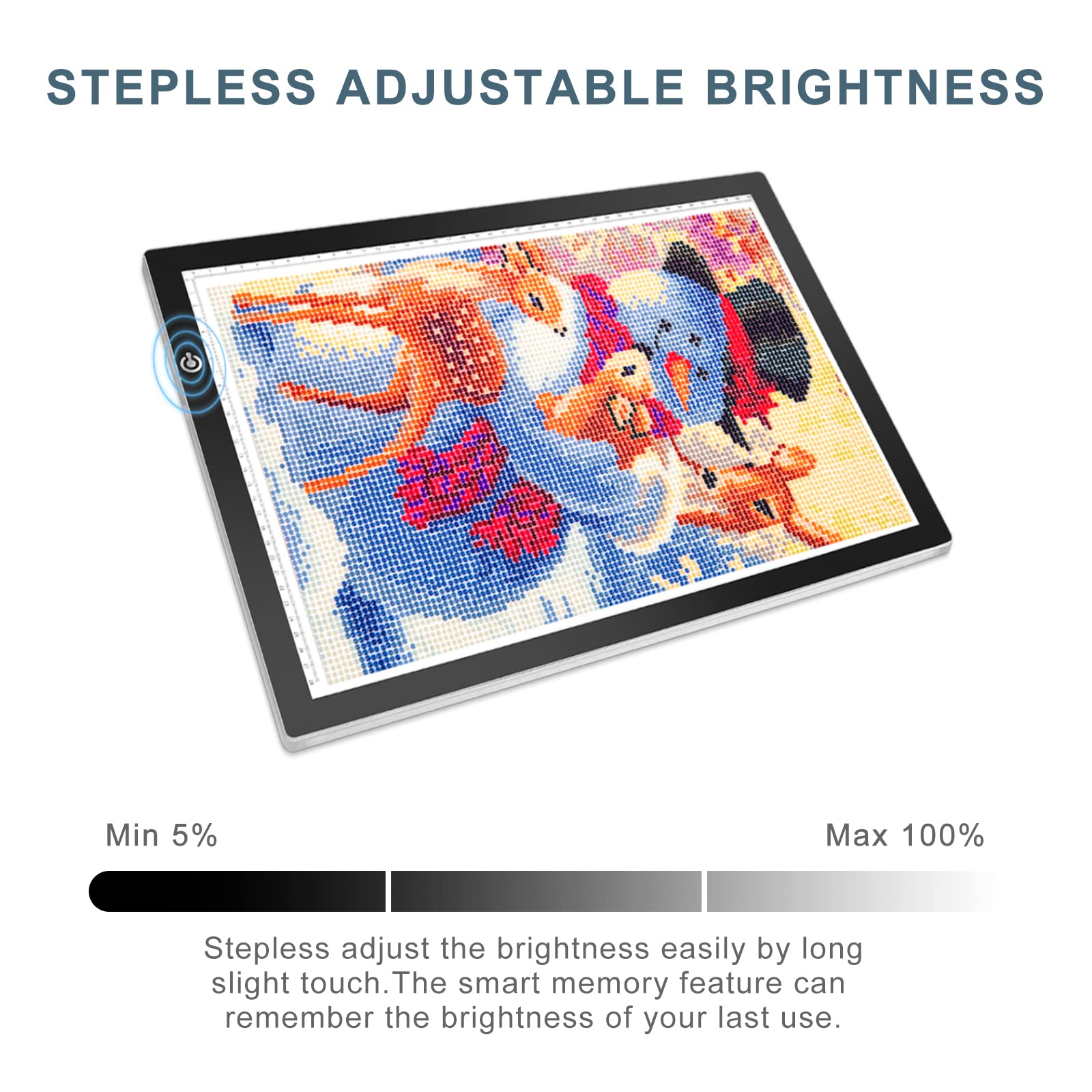 LED A3 Light Pad, Ultra-Thin Adjustable Light Tracing Box USB Powered ...