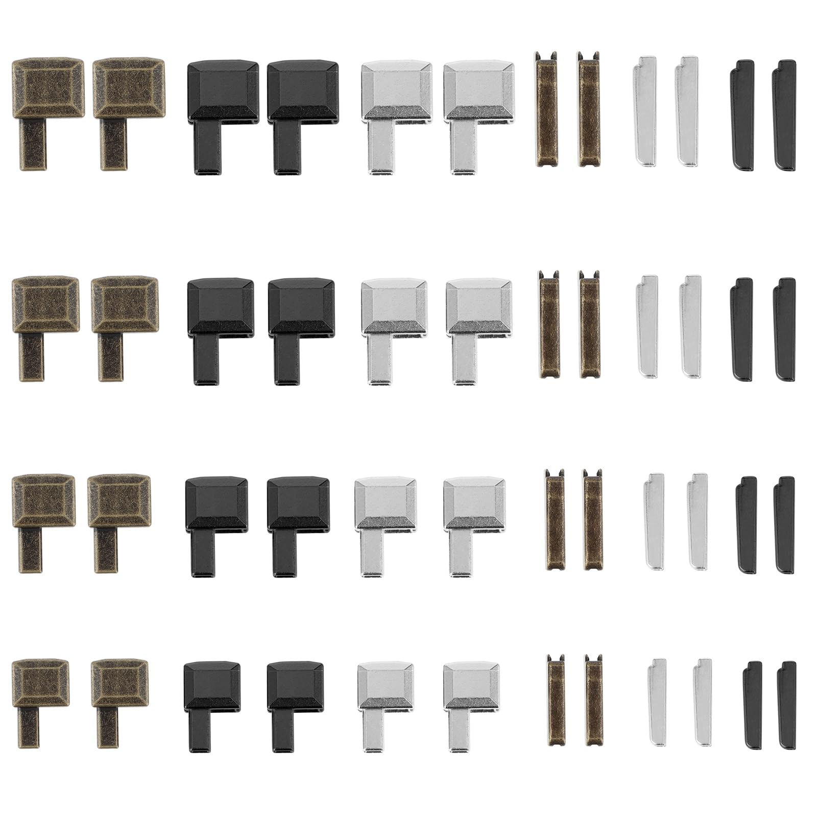 Amazon.com: Gjinxi 48 Pcs Metal Zipper Latch Slider Retainer, 4 Sizes 3 ...