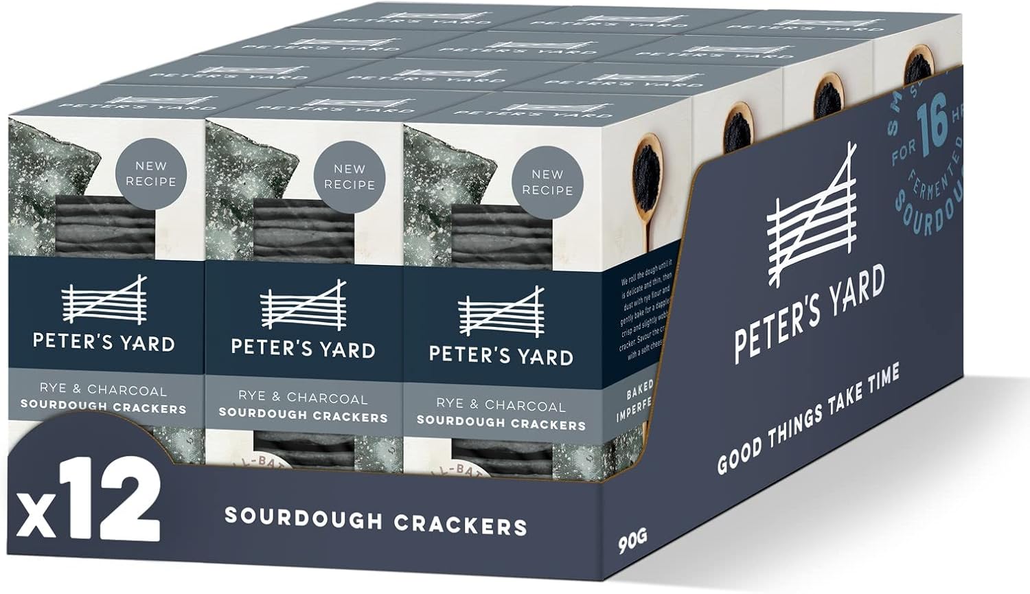 Peter's Yard Sourdough Crackers, Rye & Charcoal, Great with Chutney and ...