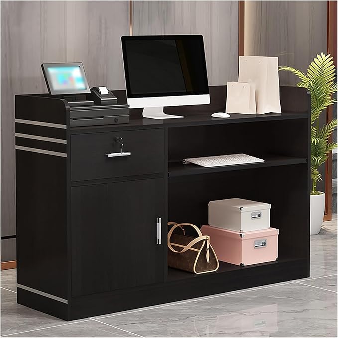 Amazon.com: Reception Counter Desk, Checkout Counter, Modern Wooden ...