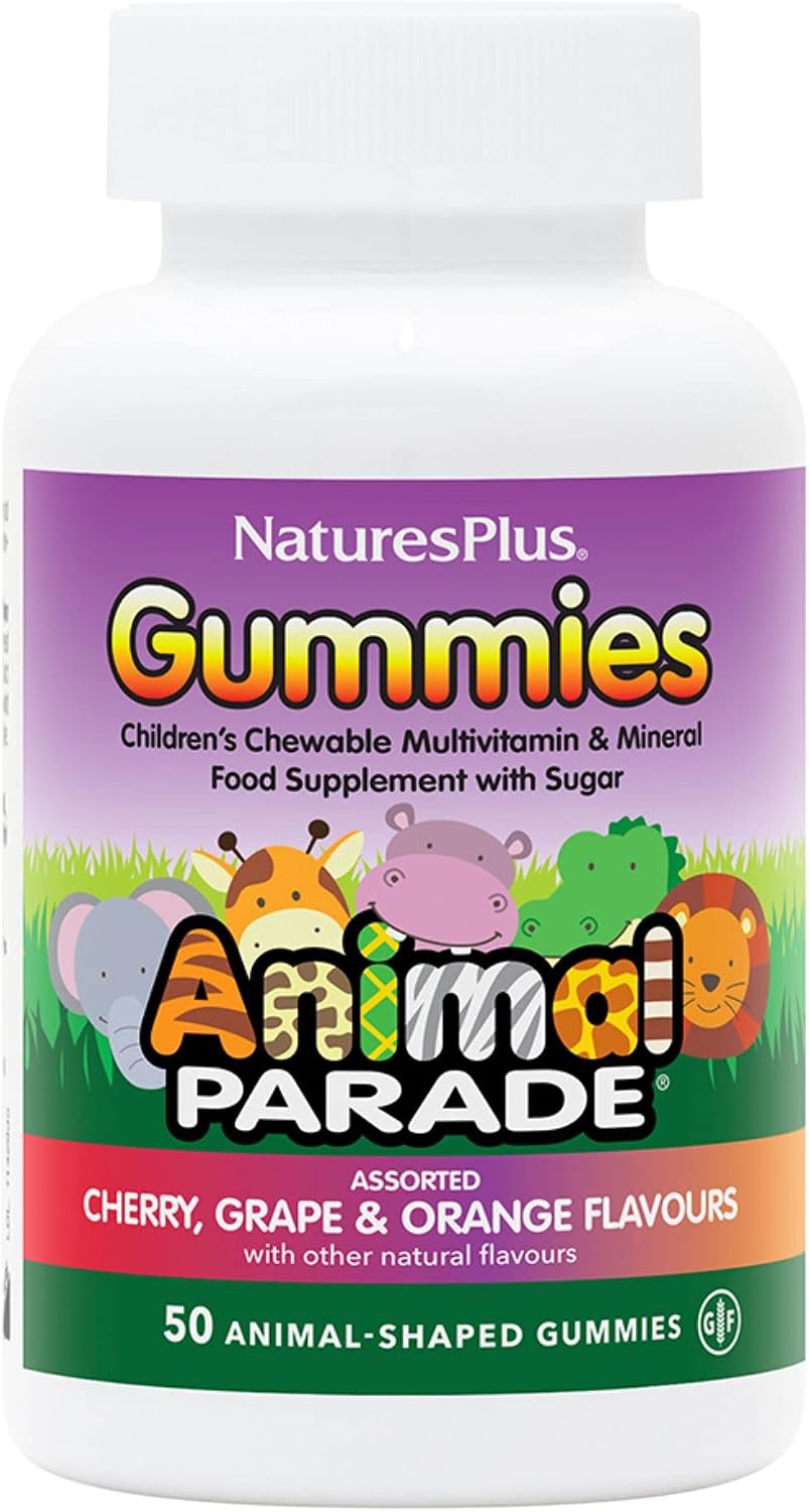 NaturesPlus Animal Parade Gummies - Natural Cherry, Orange and Grape ...
