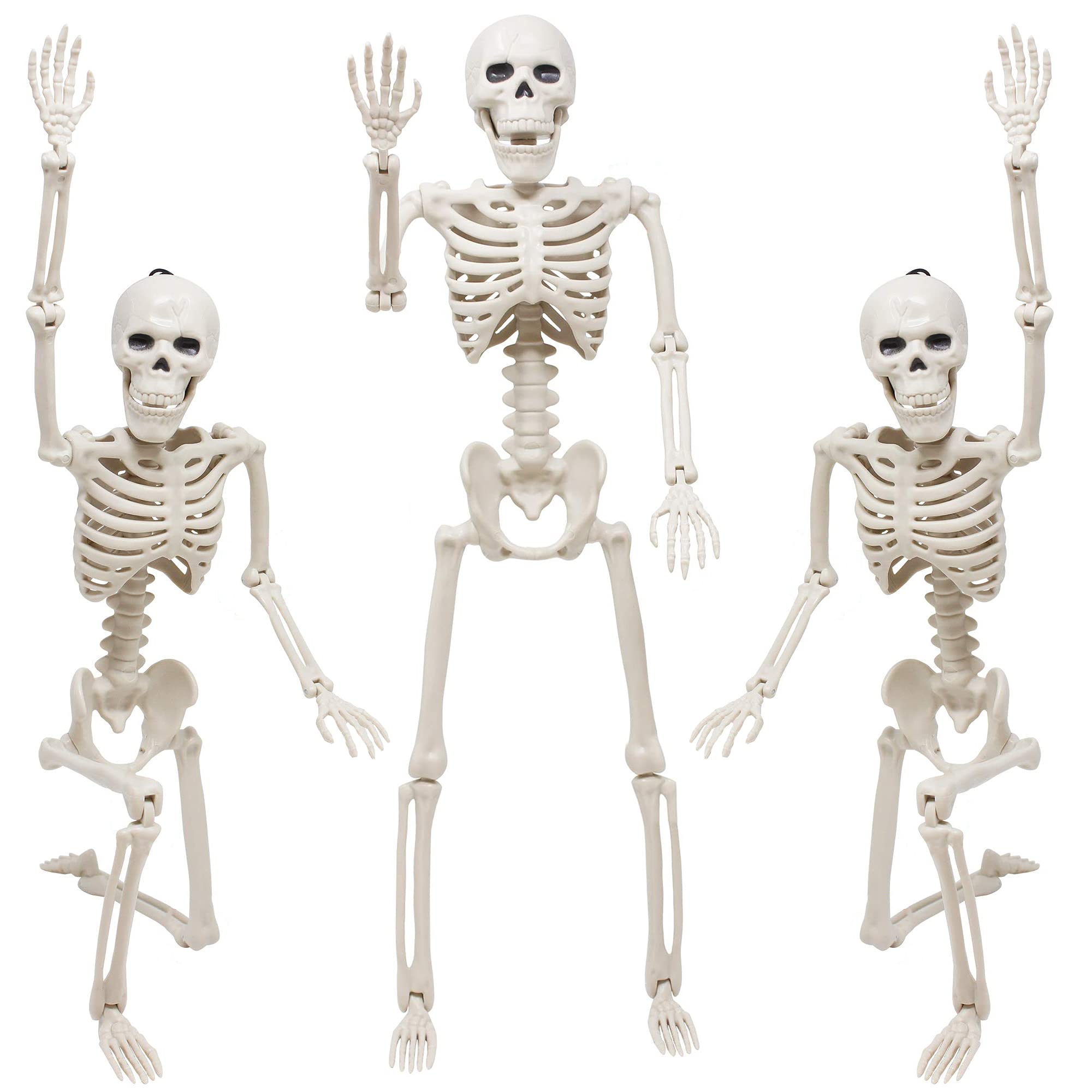 Snapklik.com : Skeleton Halloween Decoration, 3 Packs 16" Posable ...