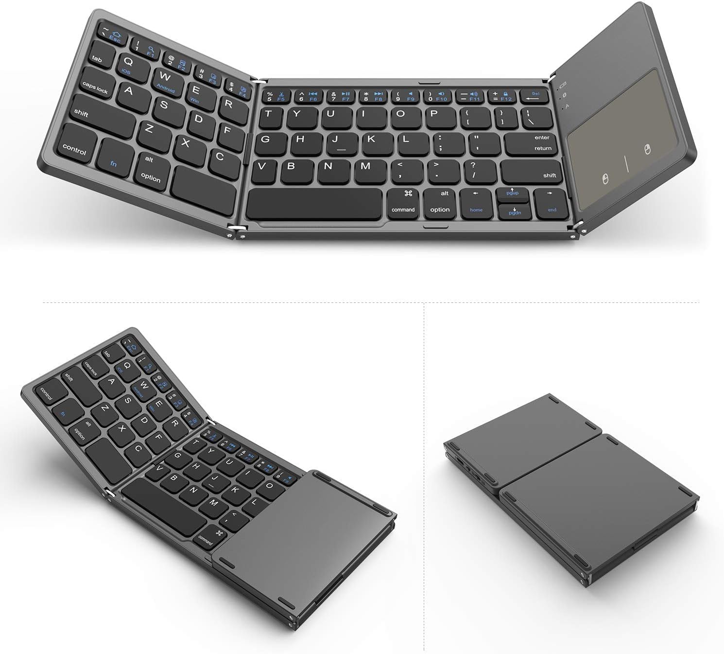Amazon.in: Buy 1Goal® Foldable Bluetooth Keyboard with Touchpad, Dual Modes Bluetooth/USB Wired ...