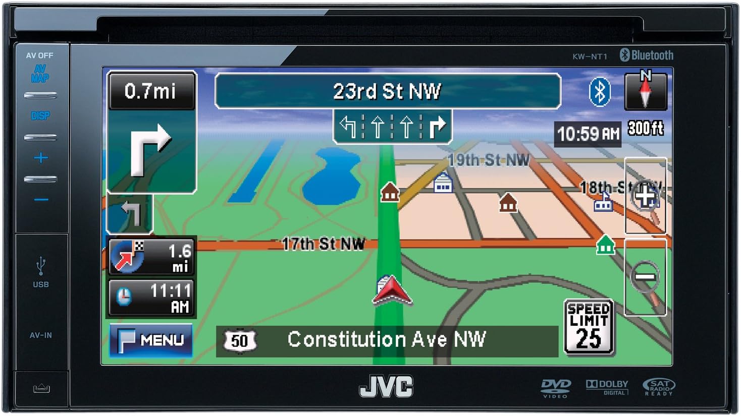 Amazon.com: JVC KW-NT1 Double-DIN Navigation with 6.4-Inch Widescreen ...