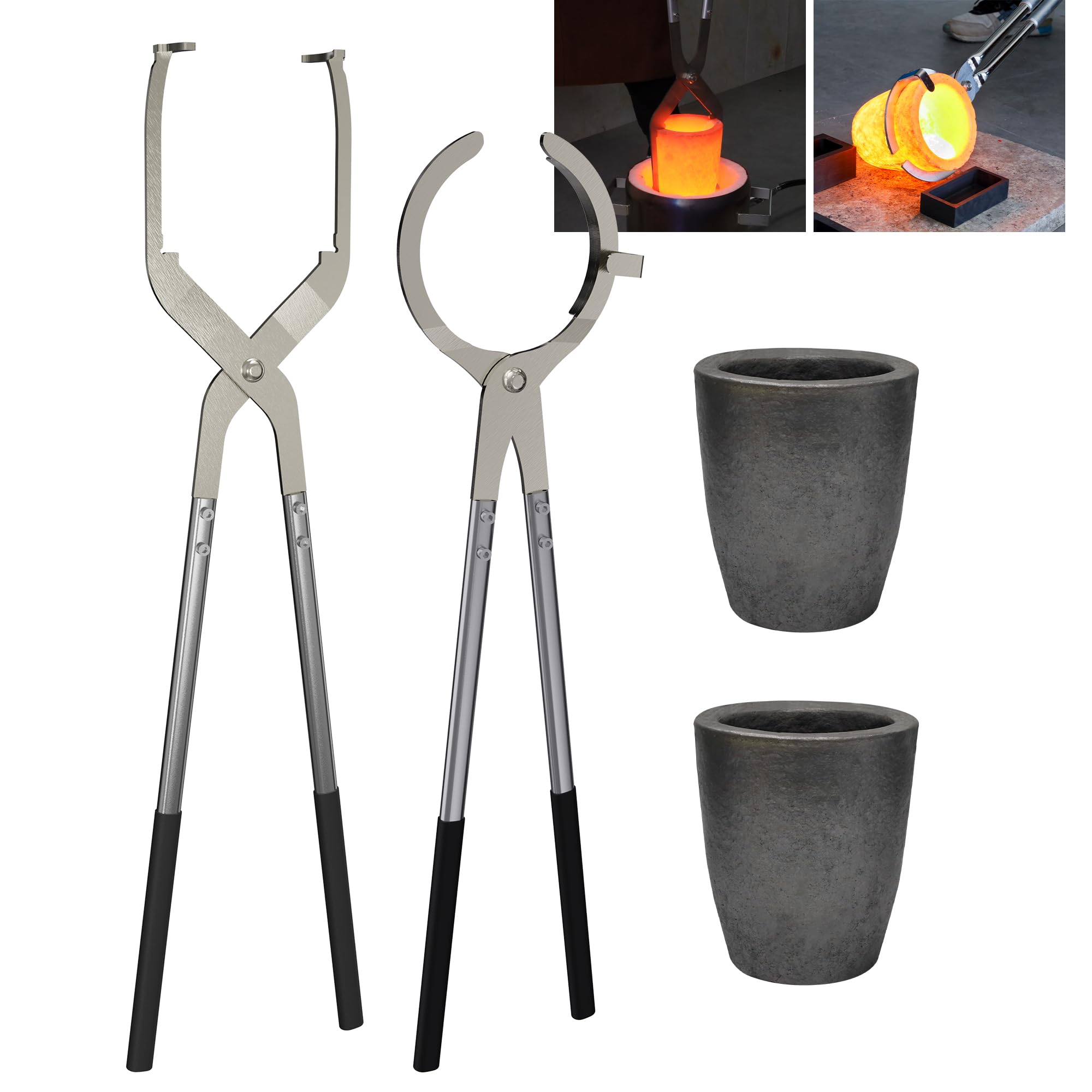 Amazon.com: Nelyrho Crucibles Pouring Tongs and Crucibles Lifting Tongs ...