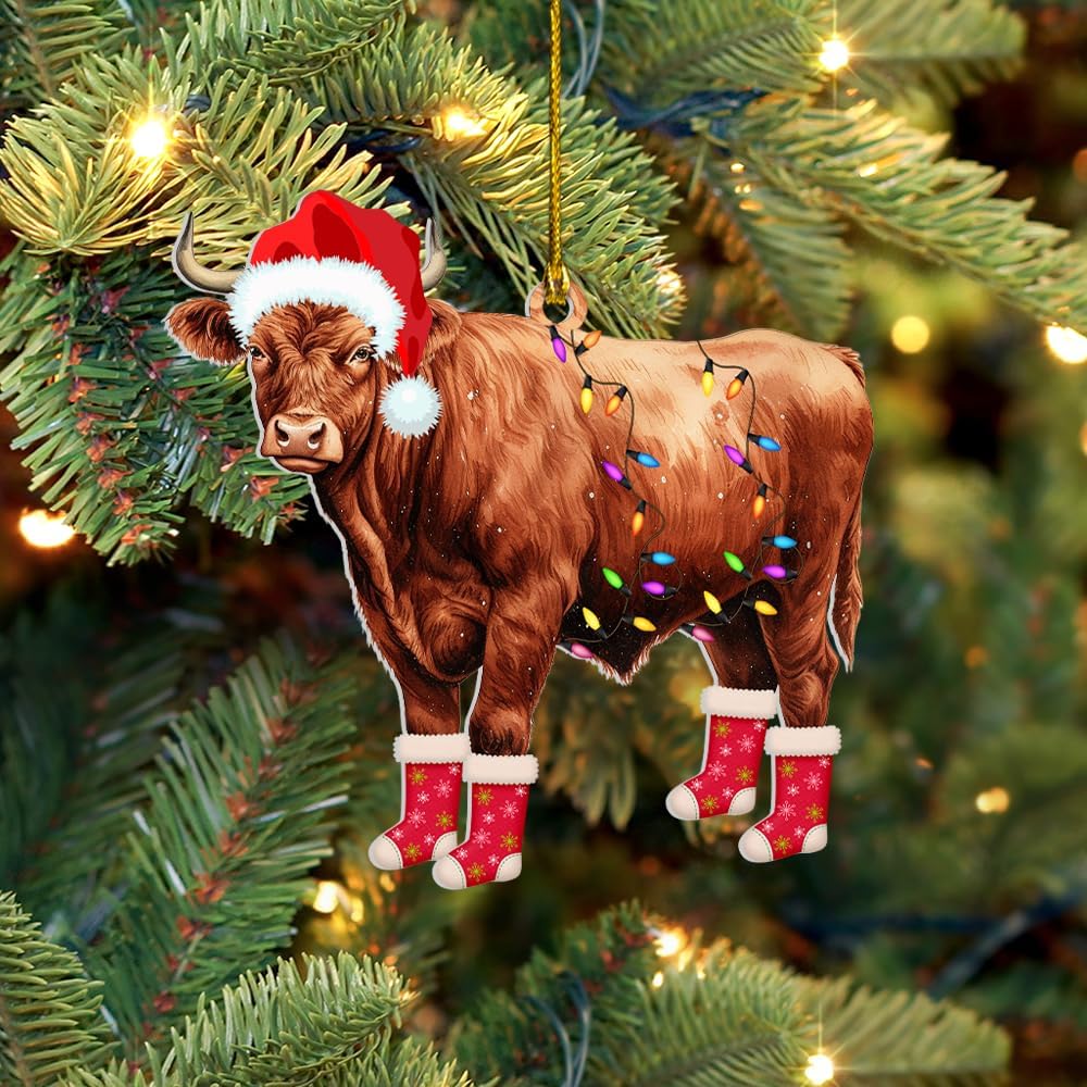 Amazon.com: Red Angus Christmas Ornaments - Cow Lovers Christmas Tree ...