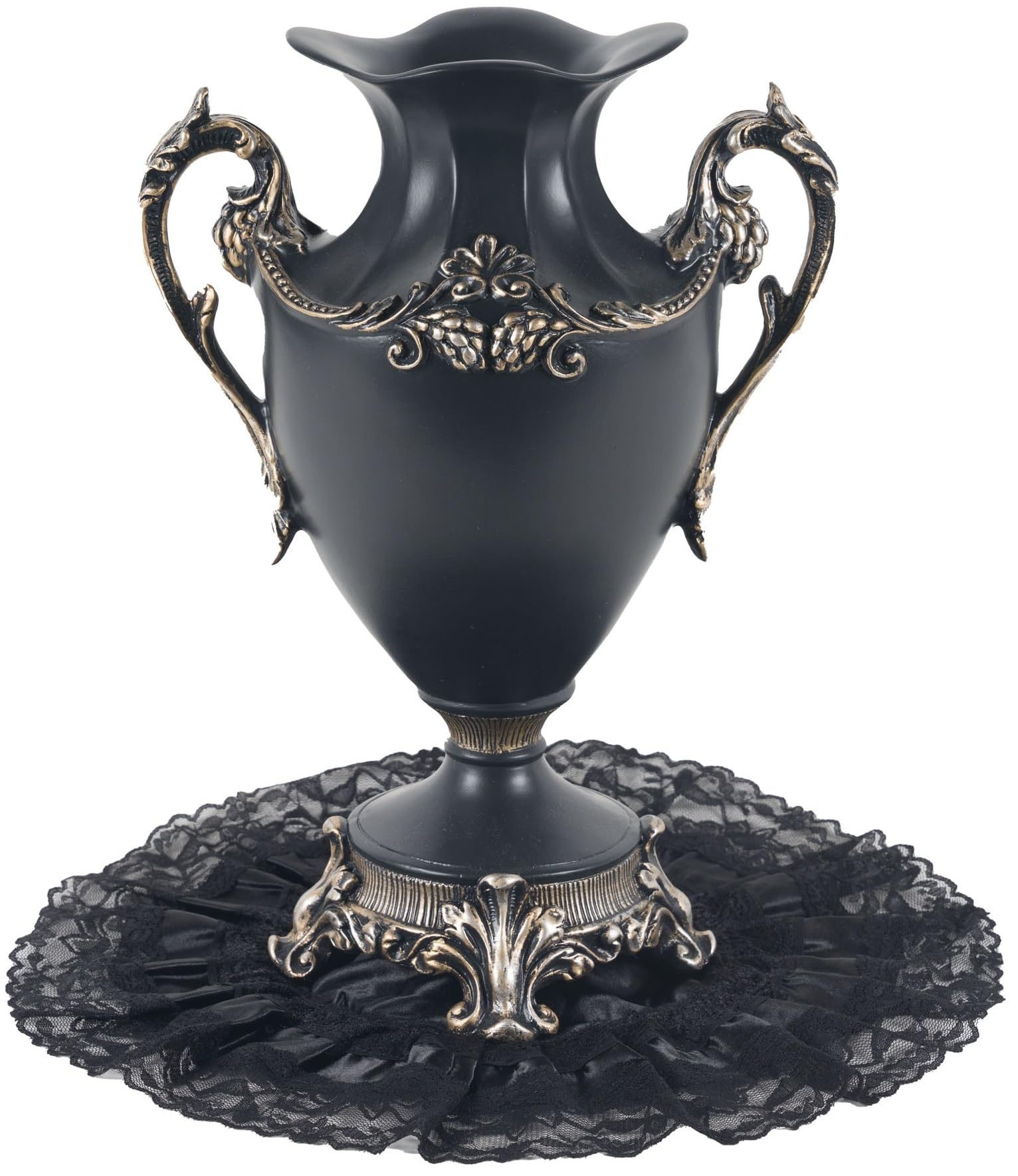 Amazon.com: Gothic Victorian Resin Flower Vase Black/Gold 14" – Creepy ...