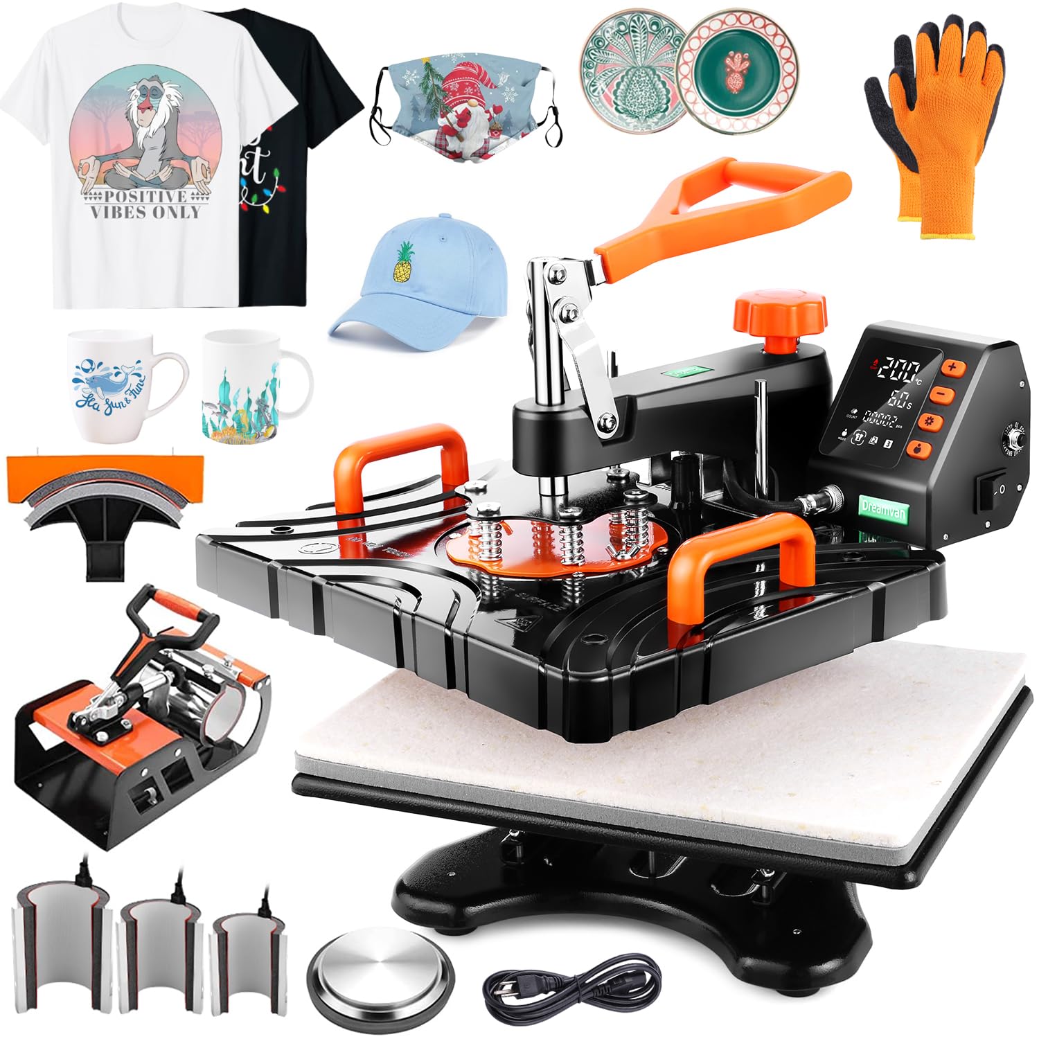 Amazon.com: AKEYDIY Heat Press, 8 in 1 Upgraded Heat Press Machine, 12 ...