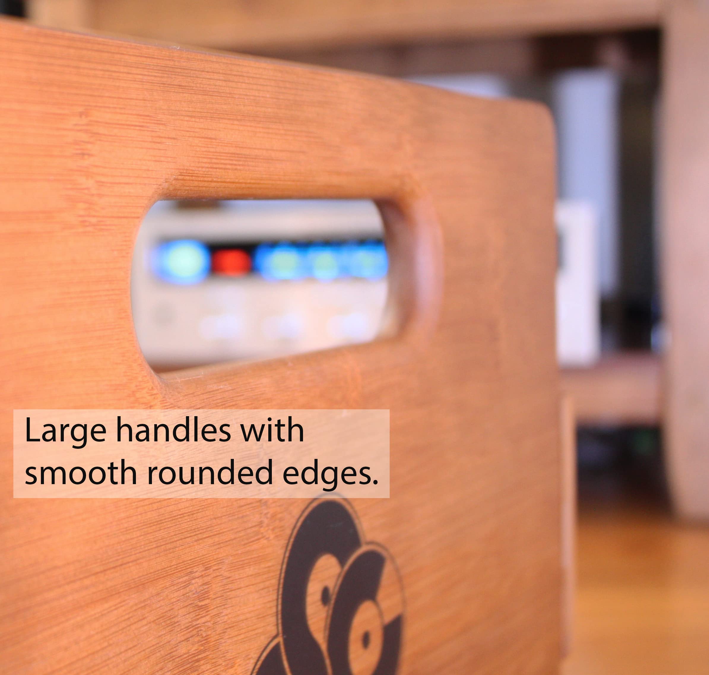 Sound Stash High End Bamboo Record Crate, Holds Up to 80 Records (Dark ...