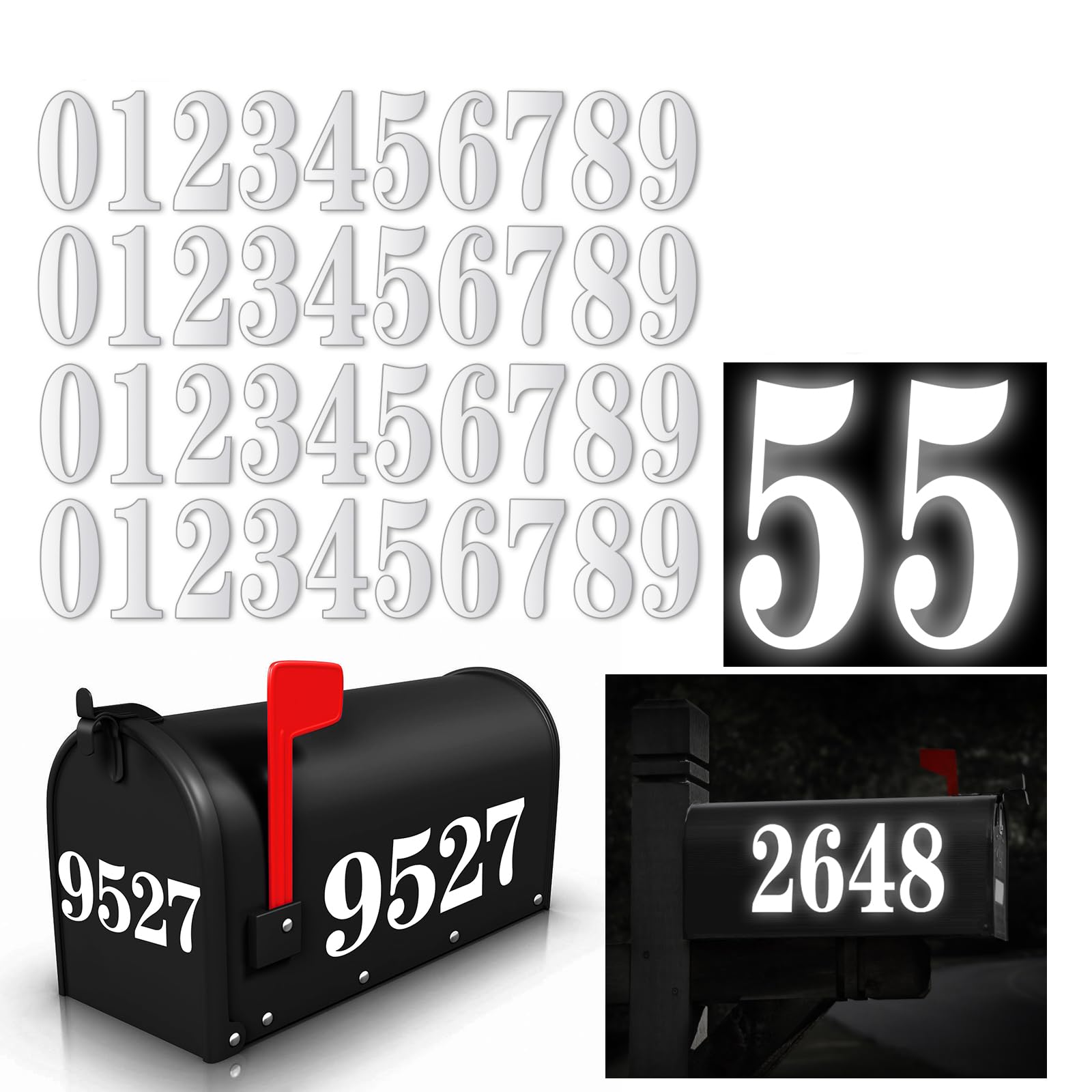 Amazon.com: Kattykitty White Mailbox Numbers for outside, Vinyl ...