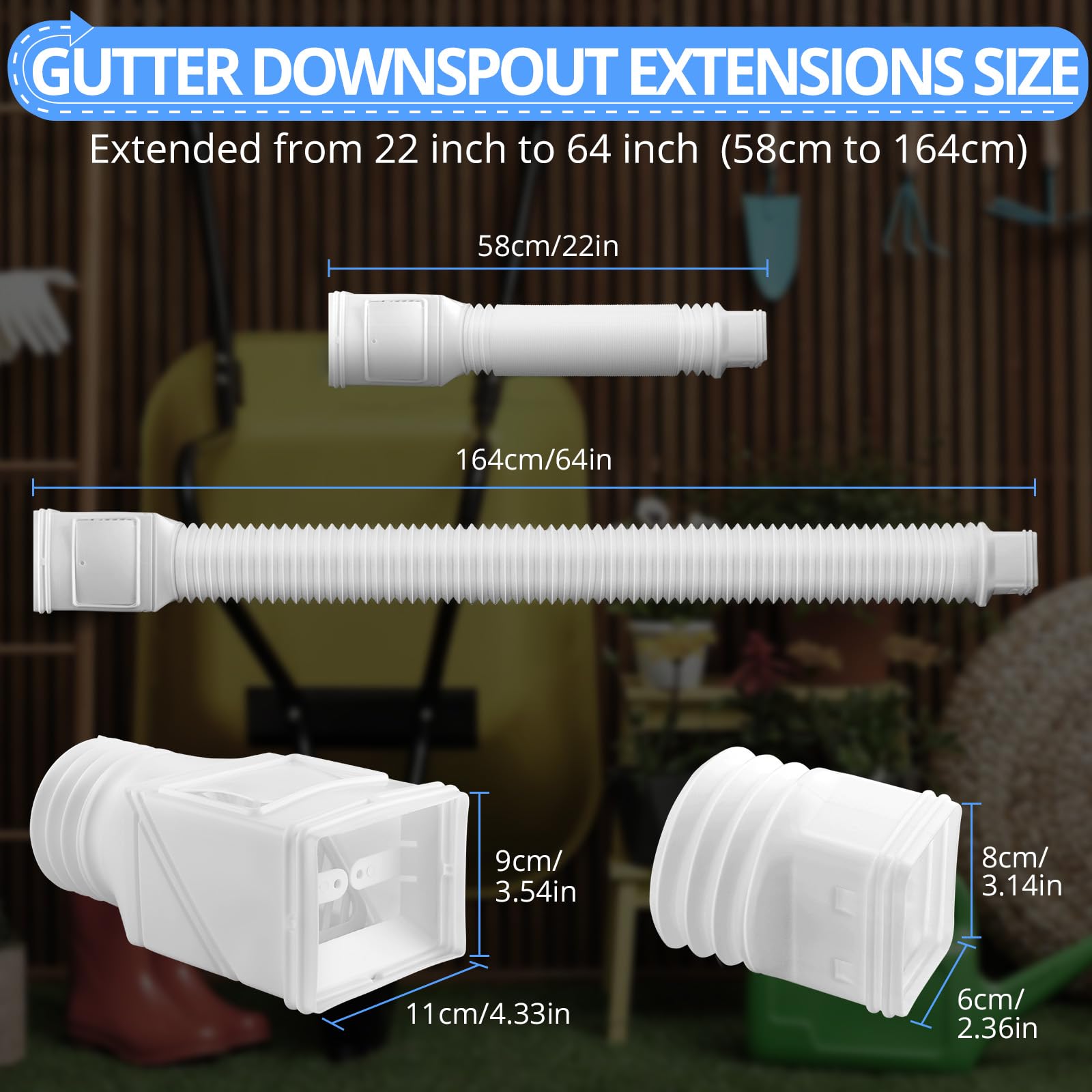 Snapklik.com : CAMWAY Gutter Downspout Extensions,2 Pack Flexible ...