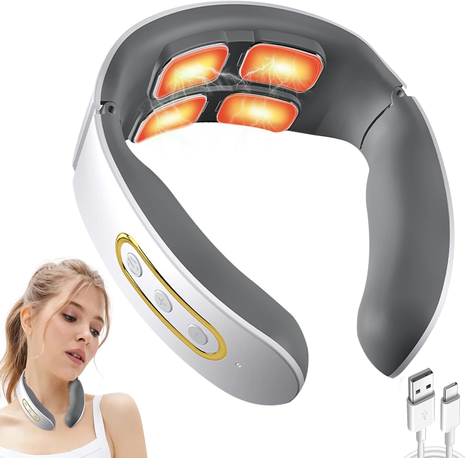 Nackenmassagegerät, Intelligentes Nackenmassagegerät mit Wärme, EMS ...