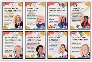 Amazon.com: Famous People with Dyslexia Posters,Dyslexia Awareness ...