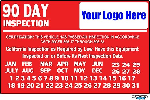 Amazon.com - Kalair GFX California 90 Day Inspection Sticker Decal ...