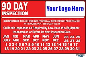 Amazon.com: Kalair GFX California 90 Day Inspection Sticker Decal ...
