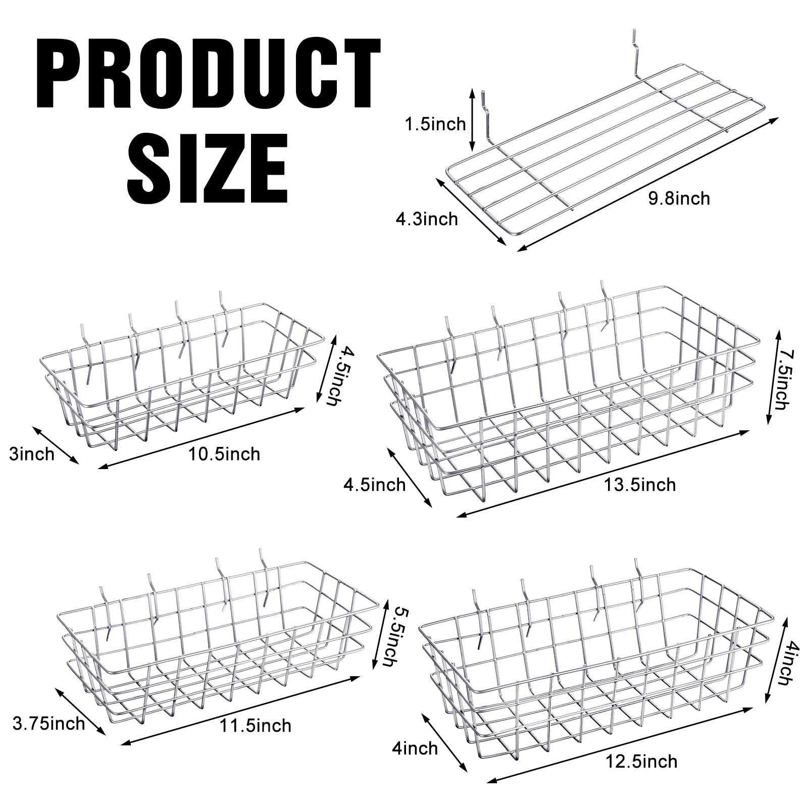 Snapklik.com : 8 Pieces Pegboard Baskets Pegboard Bins Peg Board Racks ...
