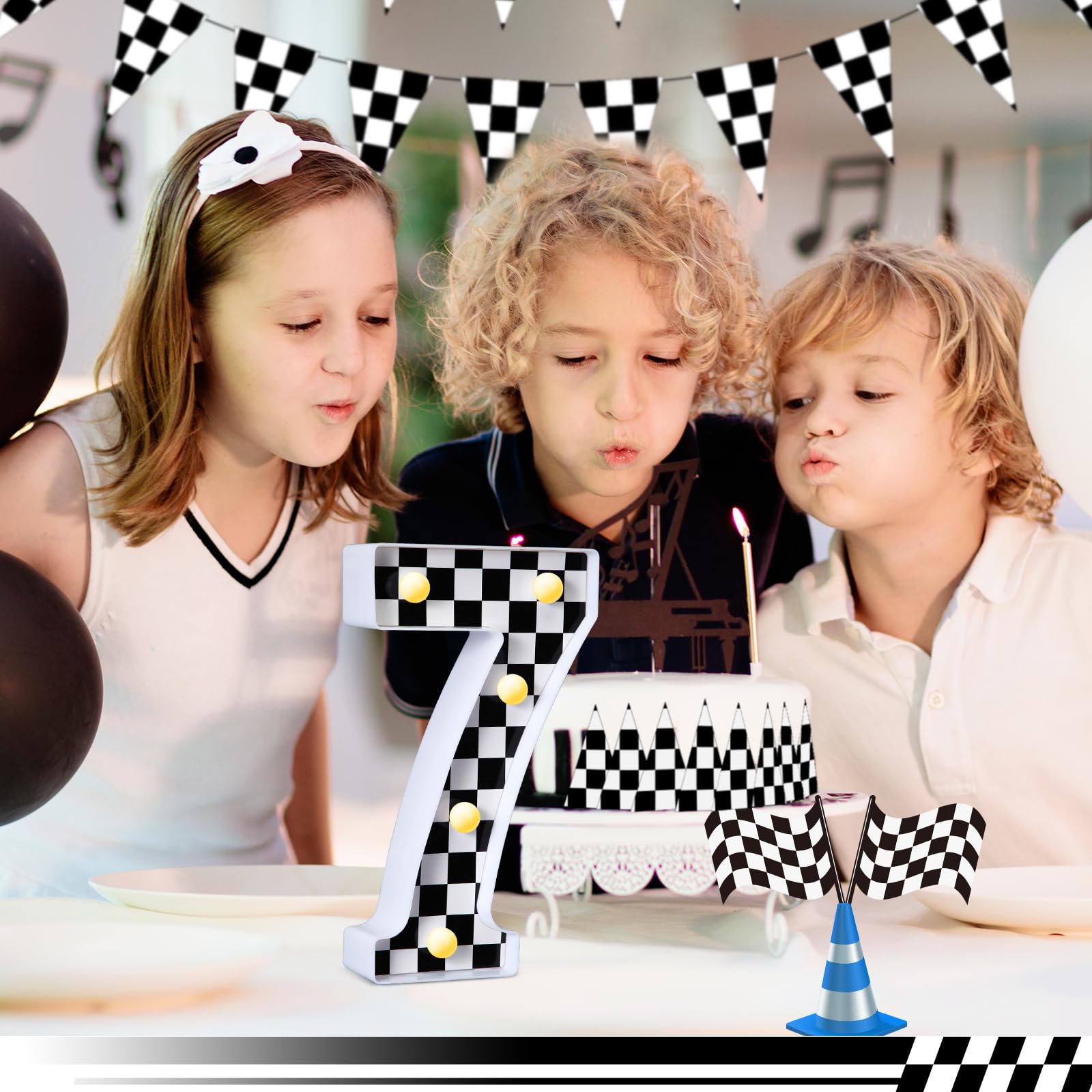 Snapklik.com : Maxcheck Racing Car Light Up Numbers Black And White ...