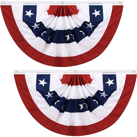 Amazon.com : American Flag Bunting,Usa Pleated Fan Flag,2x4 Ft Half ...