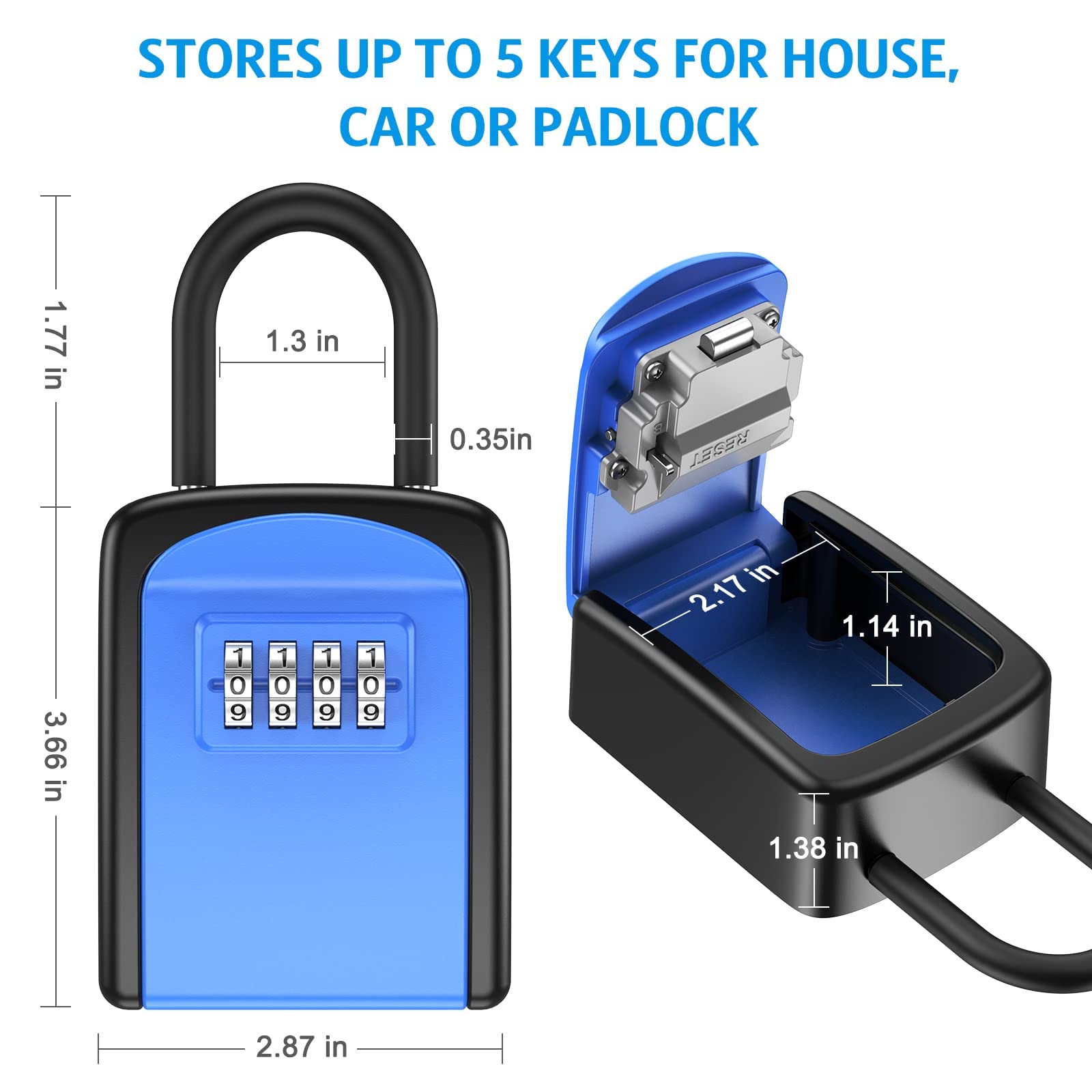 Snapklik.com : AMIR Key Lock Box, Wall Mounted Key Safe Box ...