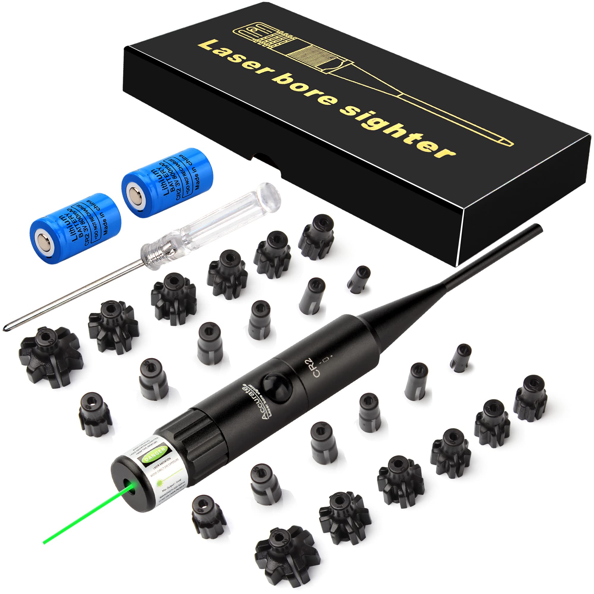 Laser Bore Sight Kit for .177 to 12GA Caliber,Universal Green Laser ...