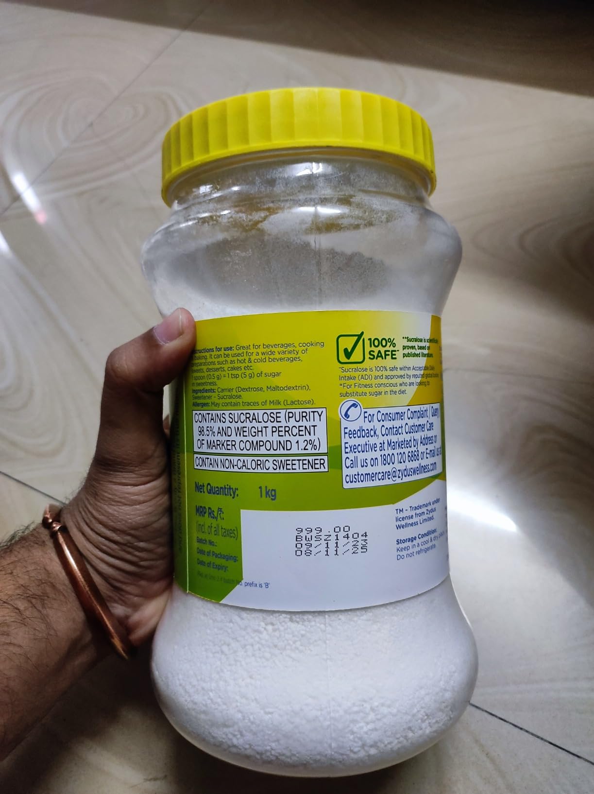 Sugar Free Natura, 1Kg, Jar | Equivalent to Sweetness from 10Kg Sugar ...