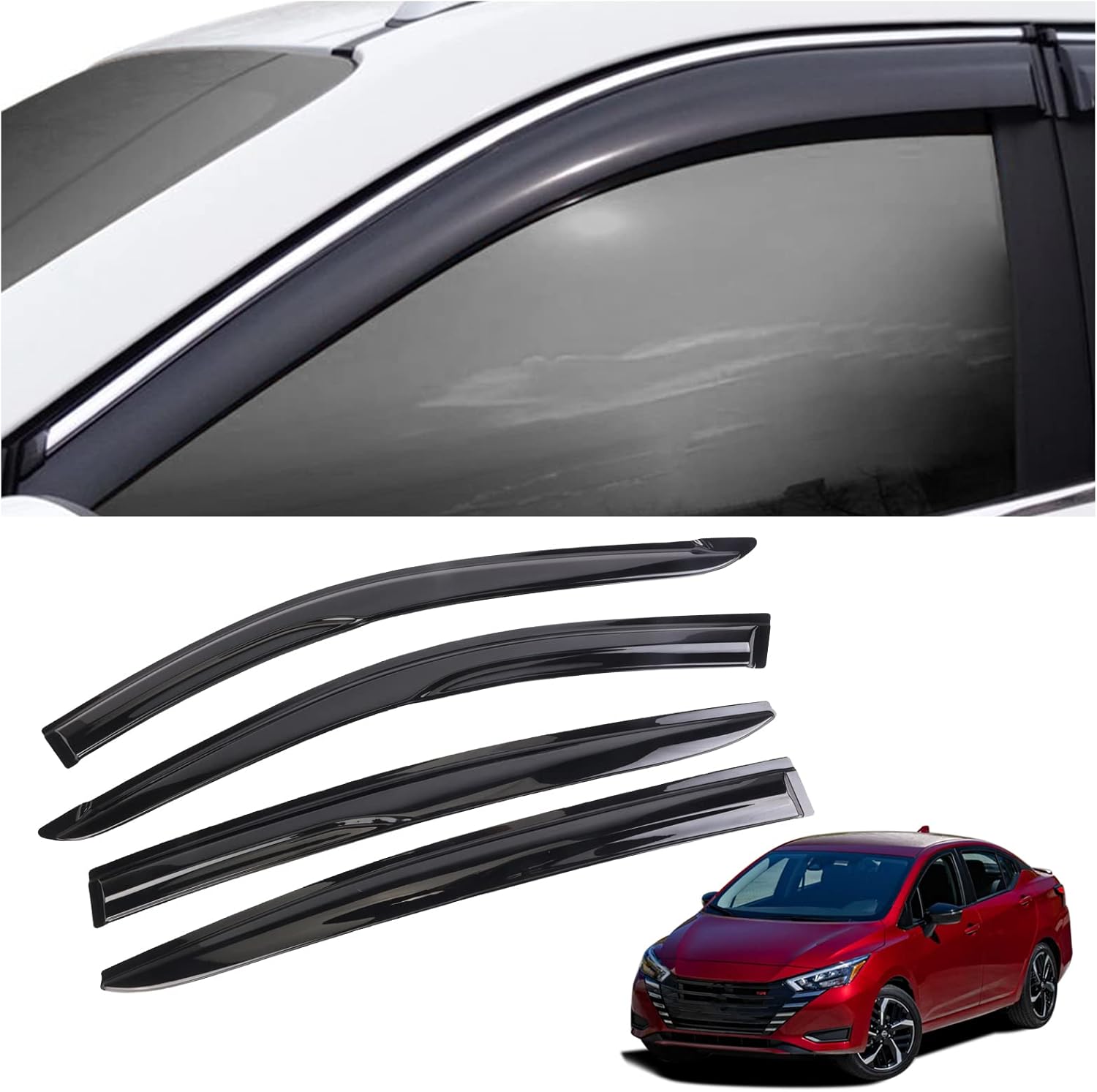 SAOKNCE 4 Pieces Tape-on Extra Durable Rain Guards Fit for 2020-2023 ...