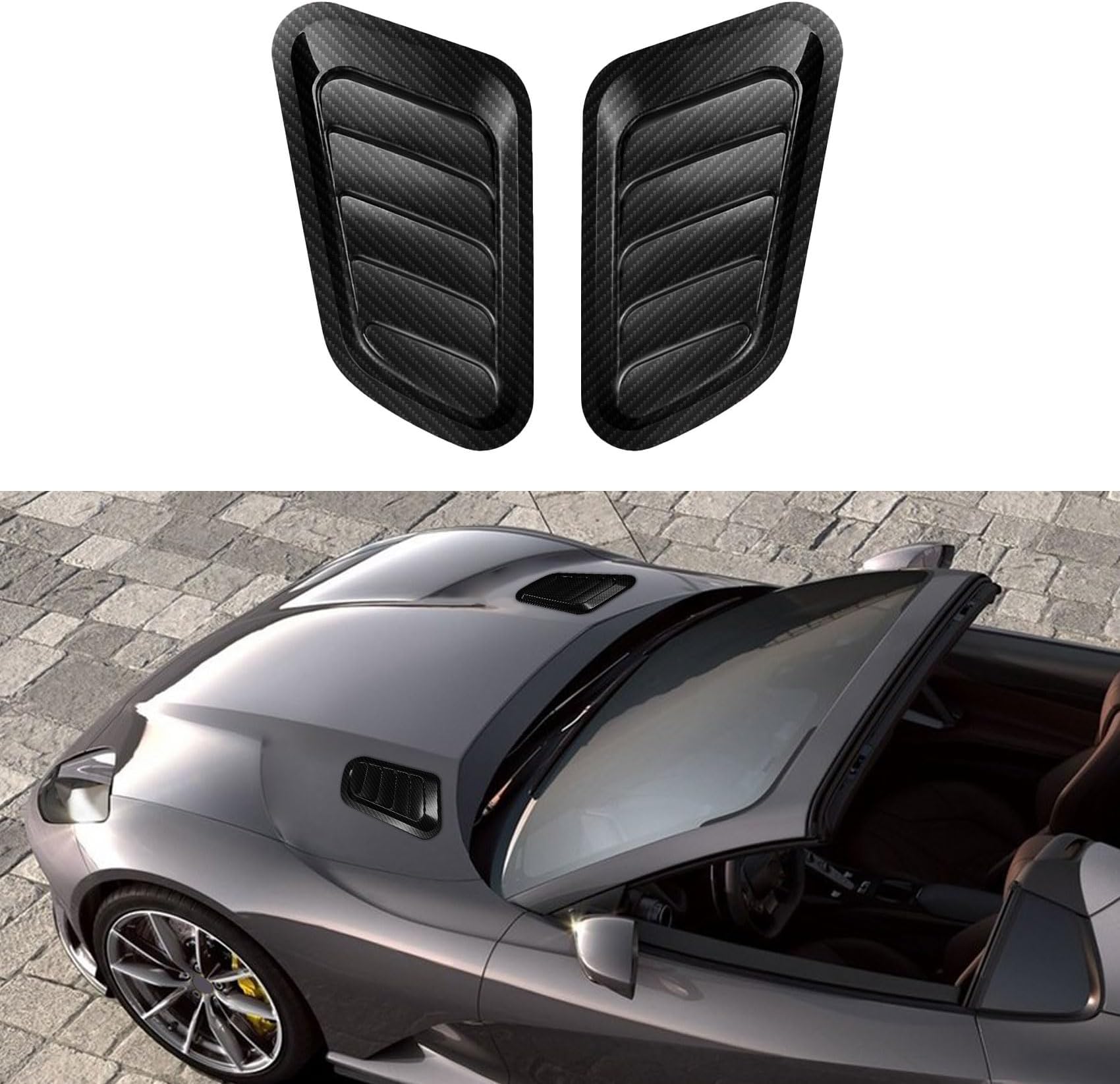 Amazon.com: Gasedin Car Hood Vent Scoop Kit, ABS Auto Hood Vents Bonnet ...