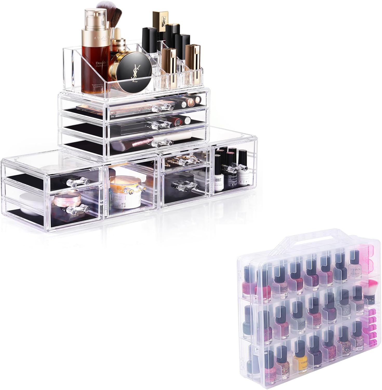Amazon.com: DreamGenius Makeup Organizer 4 Pieces Acrylic Makeup ...