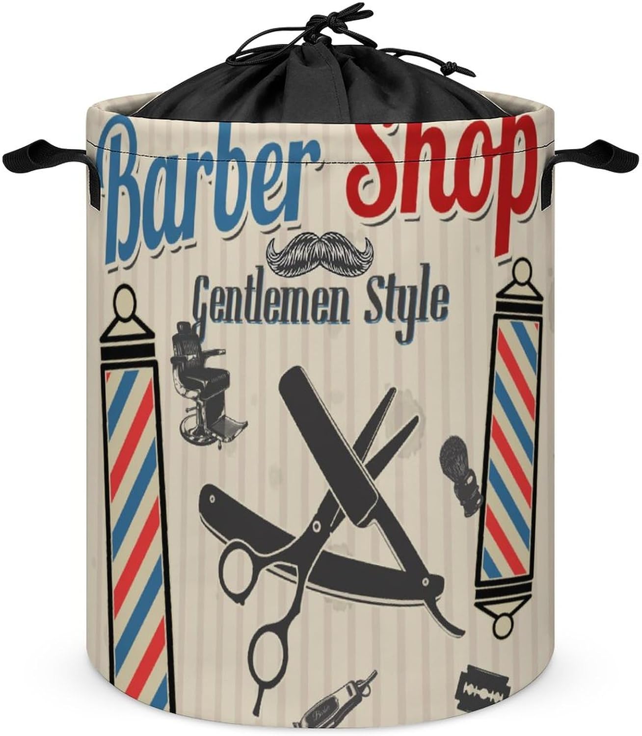 Amazon.com: Brebasf Barber Shop Freestanding Waterproof Laundry Basket ...