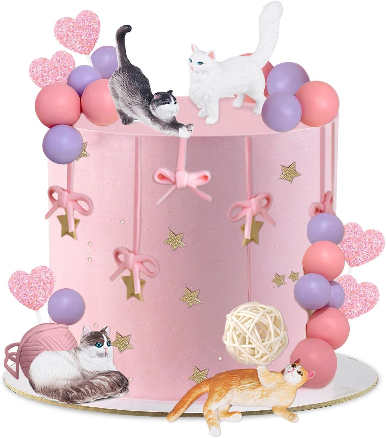 Amazon.com: 26 Pcs Cat Cake Topper Cute Figurines Happy Birthday Paw ...