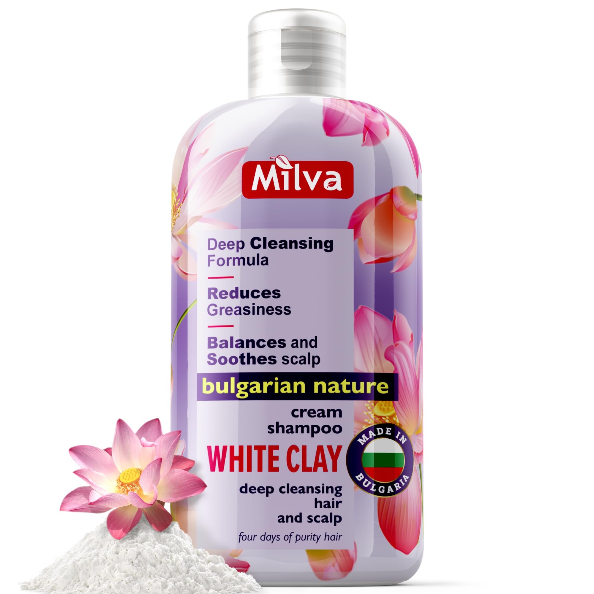 Milva Shampoo for Greasy Hair with Kaolin White Clay - 200 ml Natural ...