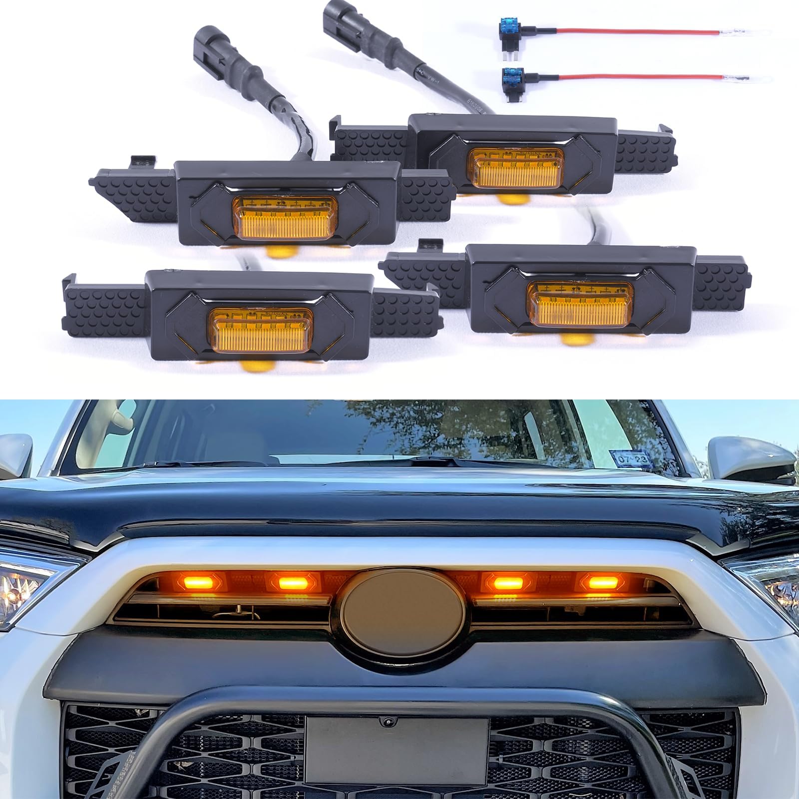 Amazon.com: SPEAK1BY1 Rapto r Lights for 4runner Front Grill Amber ...
