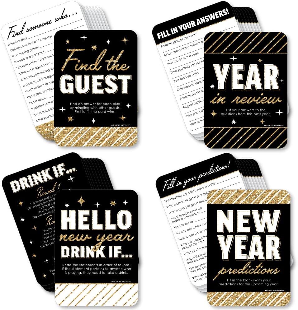 Amazon.com: Big Dot of Happiness Hello New Year - 4 NYE Party Games ...