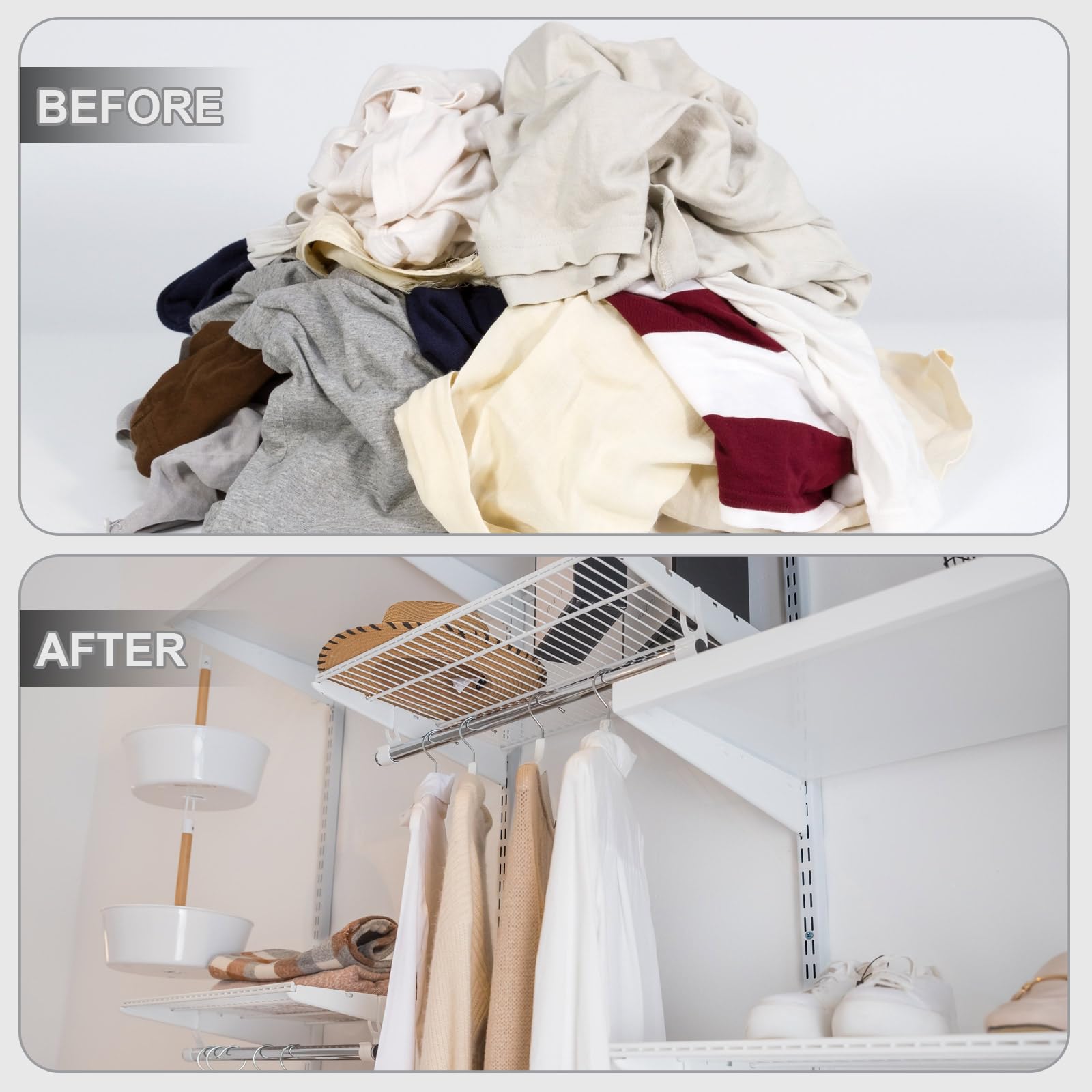 Snapklik.com : MorningRo 12 Pack Dual Track Upright Wall Shelving ...