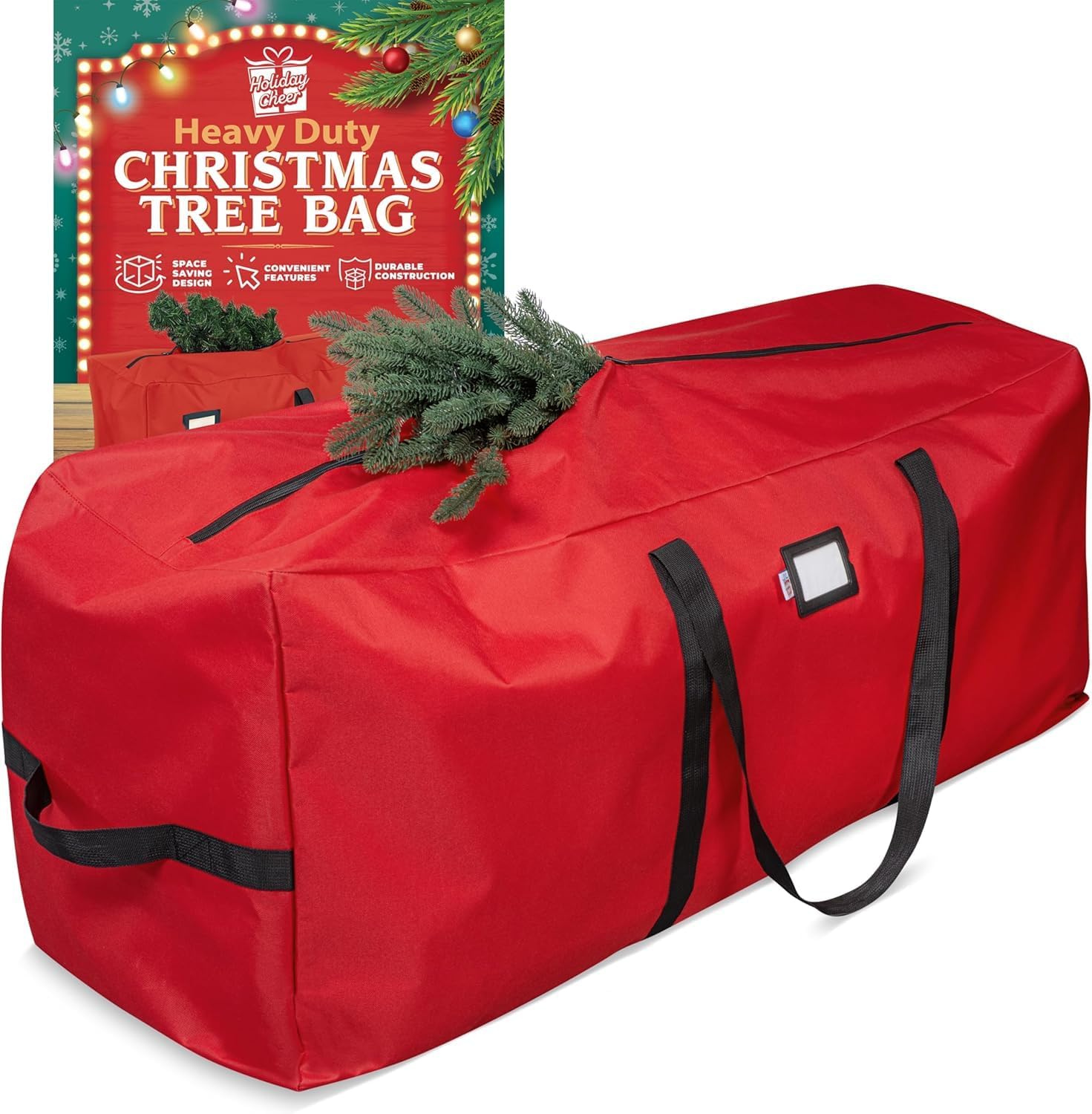 Christmas Tree Bags Storage Fits Up to Artificial Trees Heavy Duty 600D ...