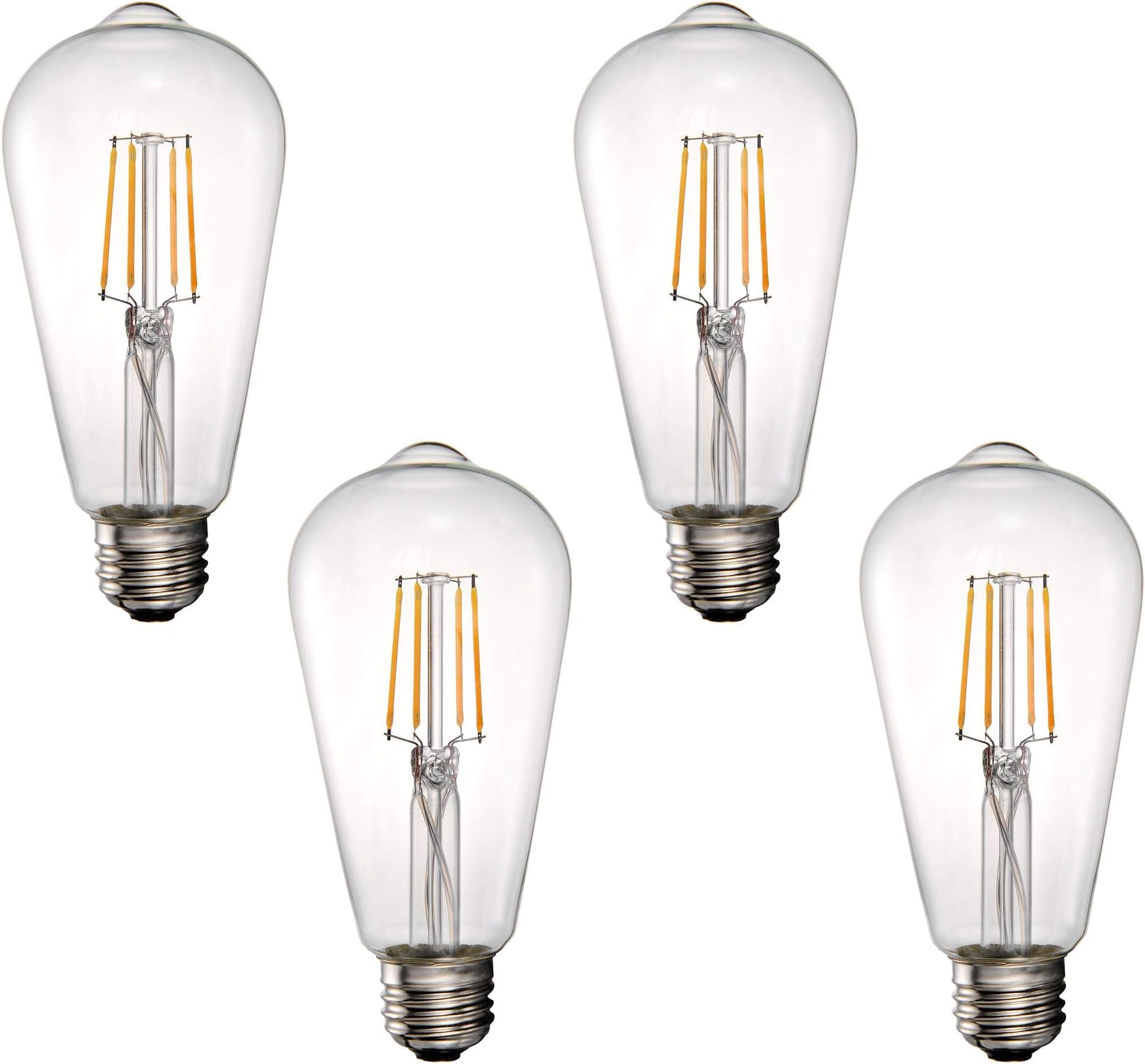 Tesler 60W Equivalent Clear 7W LED Dimmable ST21 Bulbs 4-Pack - Amazon.com