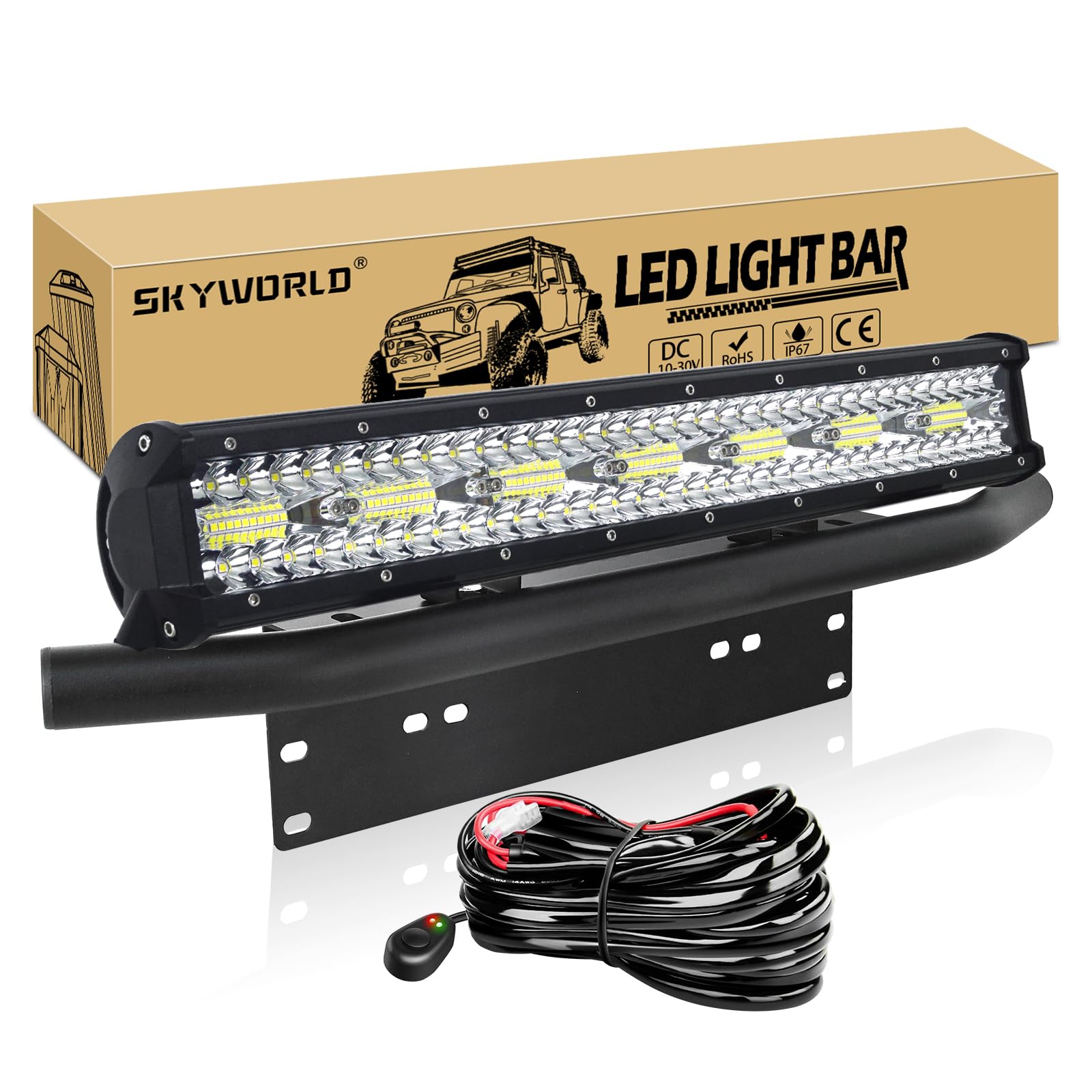 Amazon.com: SKYWORLD 20 inch Led Light Bar Spot Flood Combo Beam Work ...