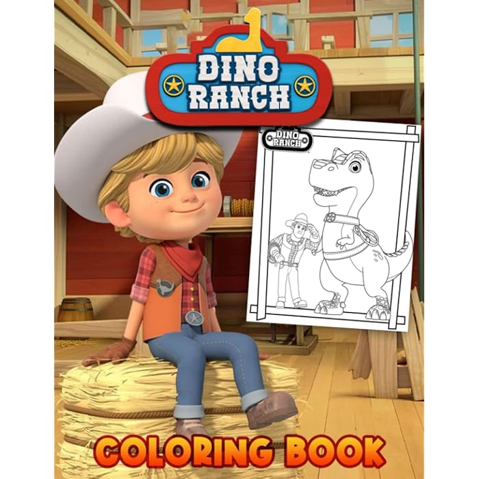 Buy Díno Rànch Coloring Book: One Sided Colouring Pages about Iconic ...