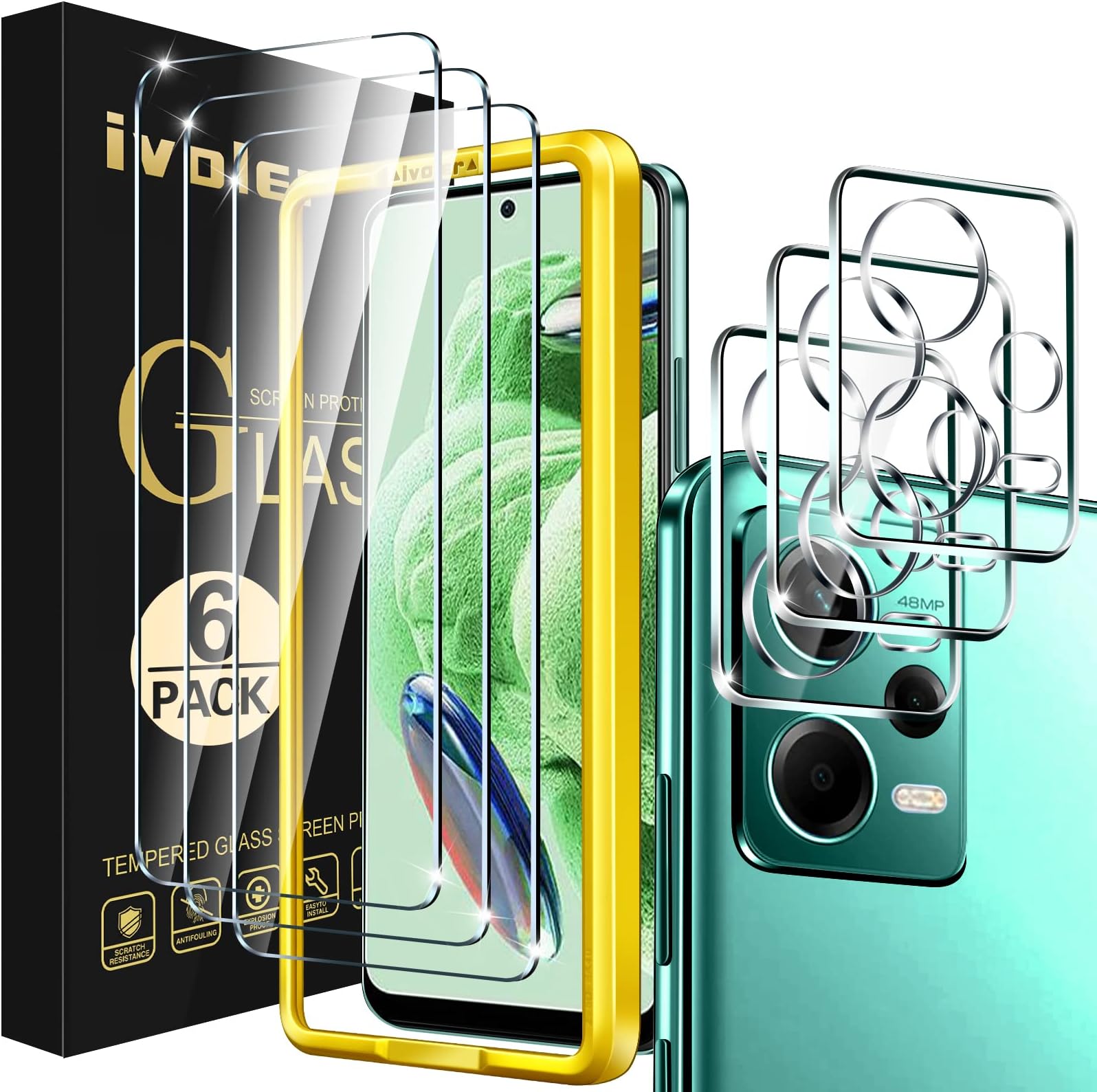 ivoler 3 Pièces Film Protection écran en Verre Trempé pour Xiaomi Poco ...