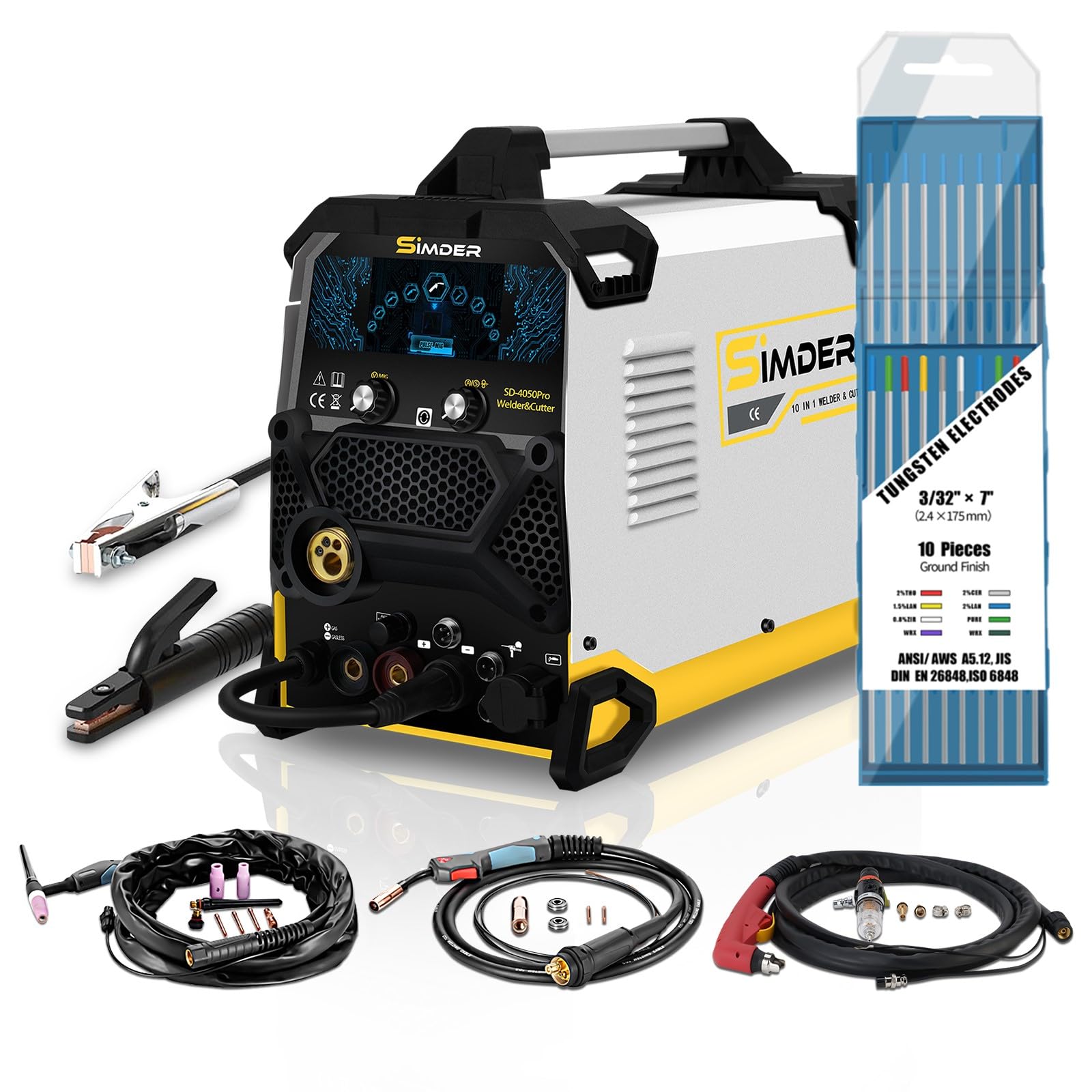SSIMDER Aluminum MIG Welder Pulse MIG/MAG/HF TIG/Stick/Pilot ARC Plasma ...