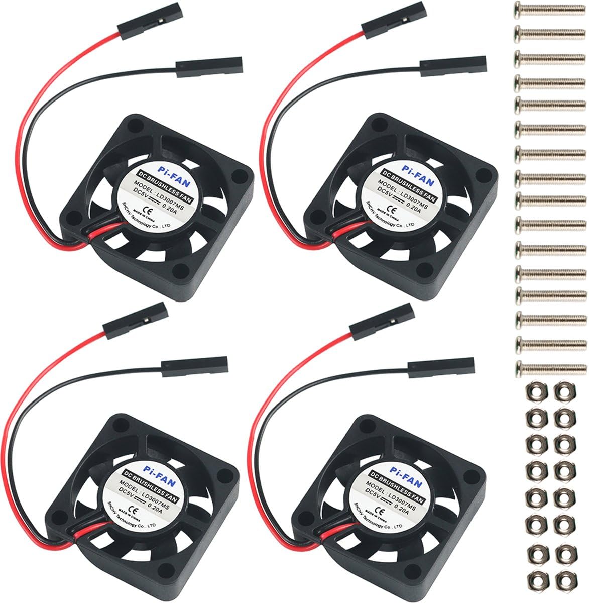 Amazon.com: MakerFocus 4pcs Raspberry Pi 4B Fan DC Brushless Cooling ...