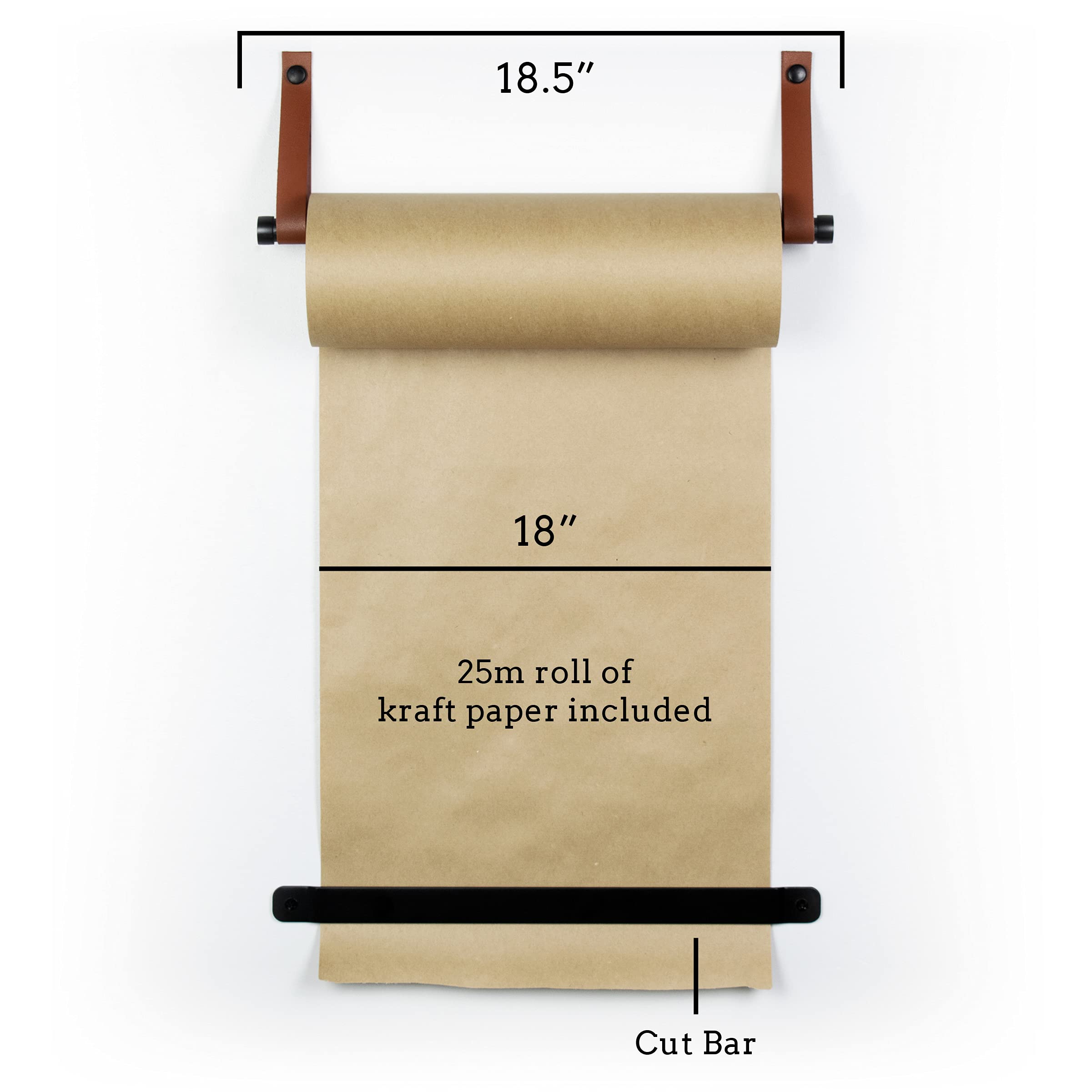 Rettel Leather Strap Paper Roller, Kraft Paper Scroll, Wall Decor, Wall ...