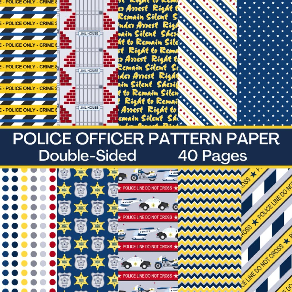 Police Officer Scrapbook Paper 40 Pages 20 Sheets: Police Pattern Paper ...