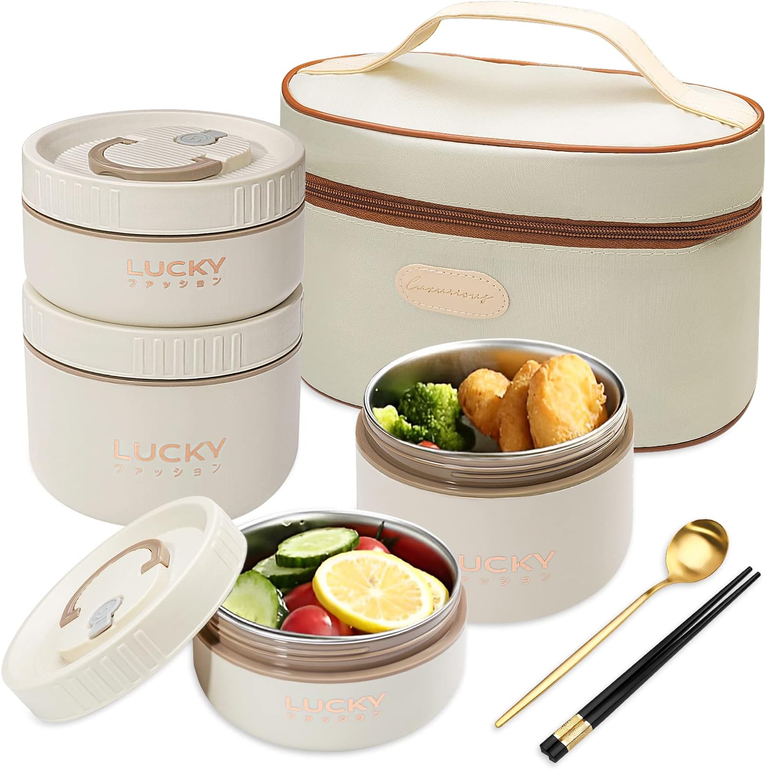Amazon.com: GTGR Portable Thermal Bento Lunch Box for Food 4 Separate ...
