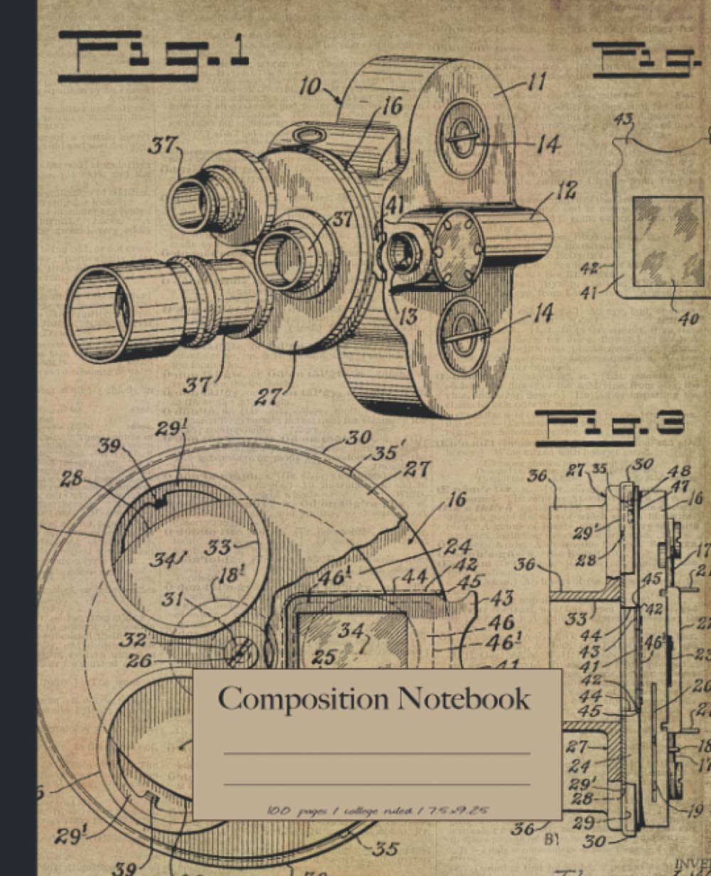 Composition Notebook: Camera composition notebook. Unique old vintage ...