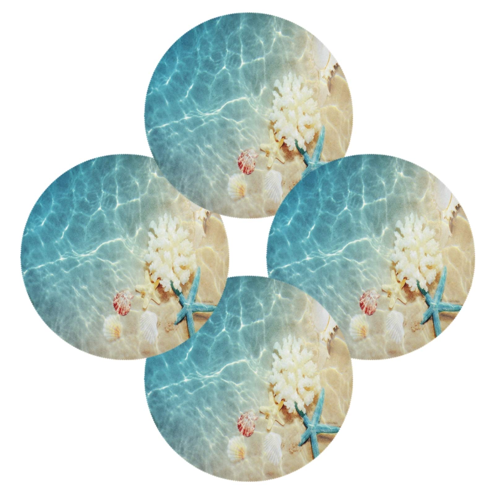 Amazon.com: Round Placemat Set of 4 for Dining Table Tropical Sea Beach ...