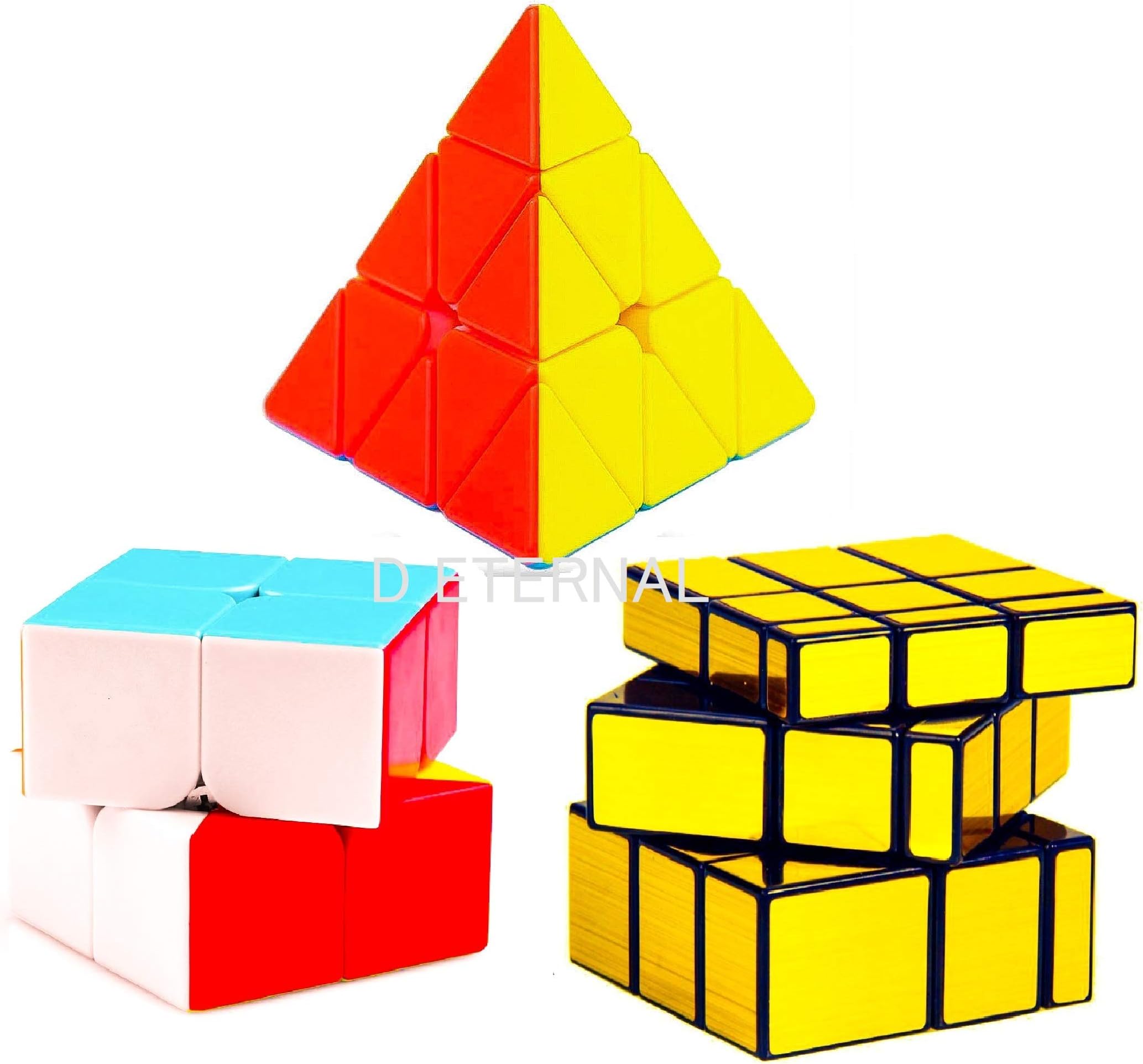 D ETERNAL Cube Combo Set Of 2X2 Cube Pyraminx Triangle And Mirror ...