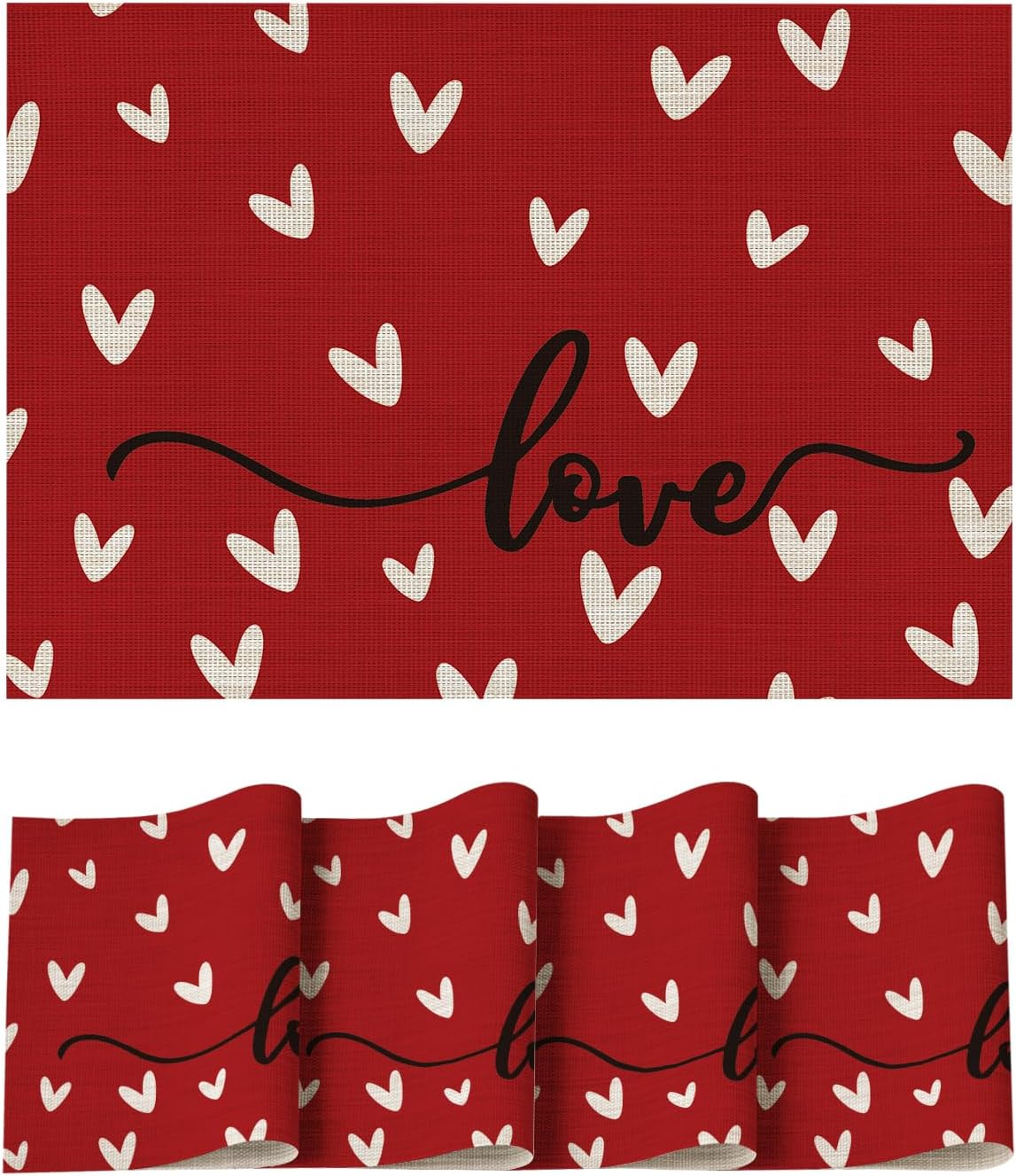 Amazon.com: Valentine's Day Placemats Set of 6 Gnomes Plastic Table ...