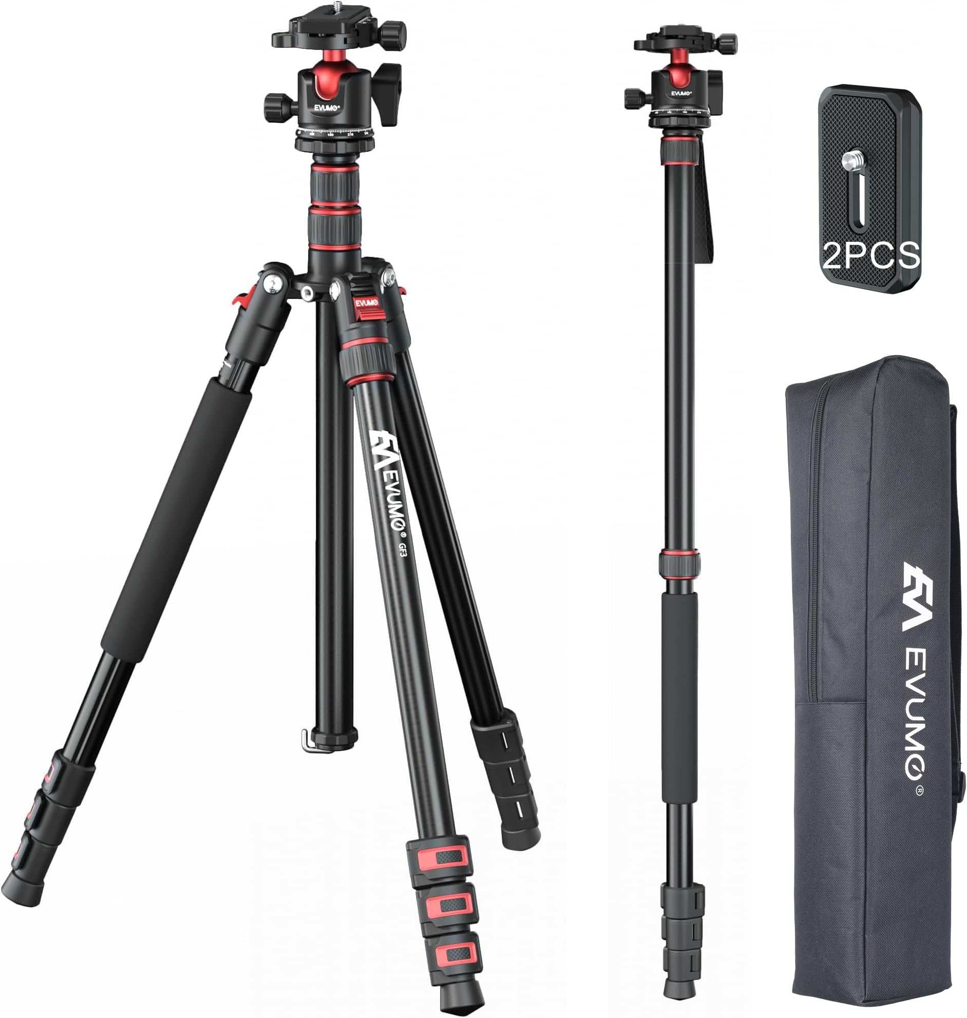 Amazon.com : Neewer Alluminum Alloy 62"/158cm Camera Tripod with 360 ...